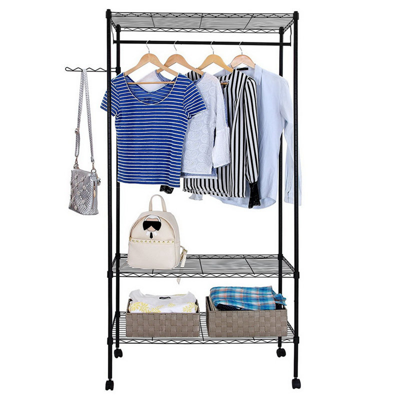 Rebrilliant Ted 35.4'' Metal Rolling Clothes Rack & Reviews | Wayfair