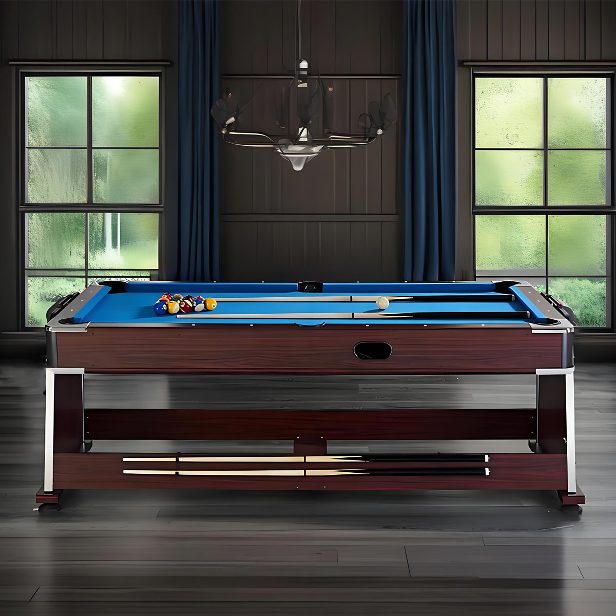 ARTISTIC CONCEPTION 3-in-1 White 83.86" Multi Game Table Includes ...
