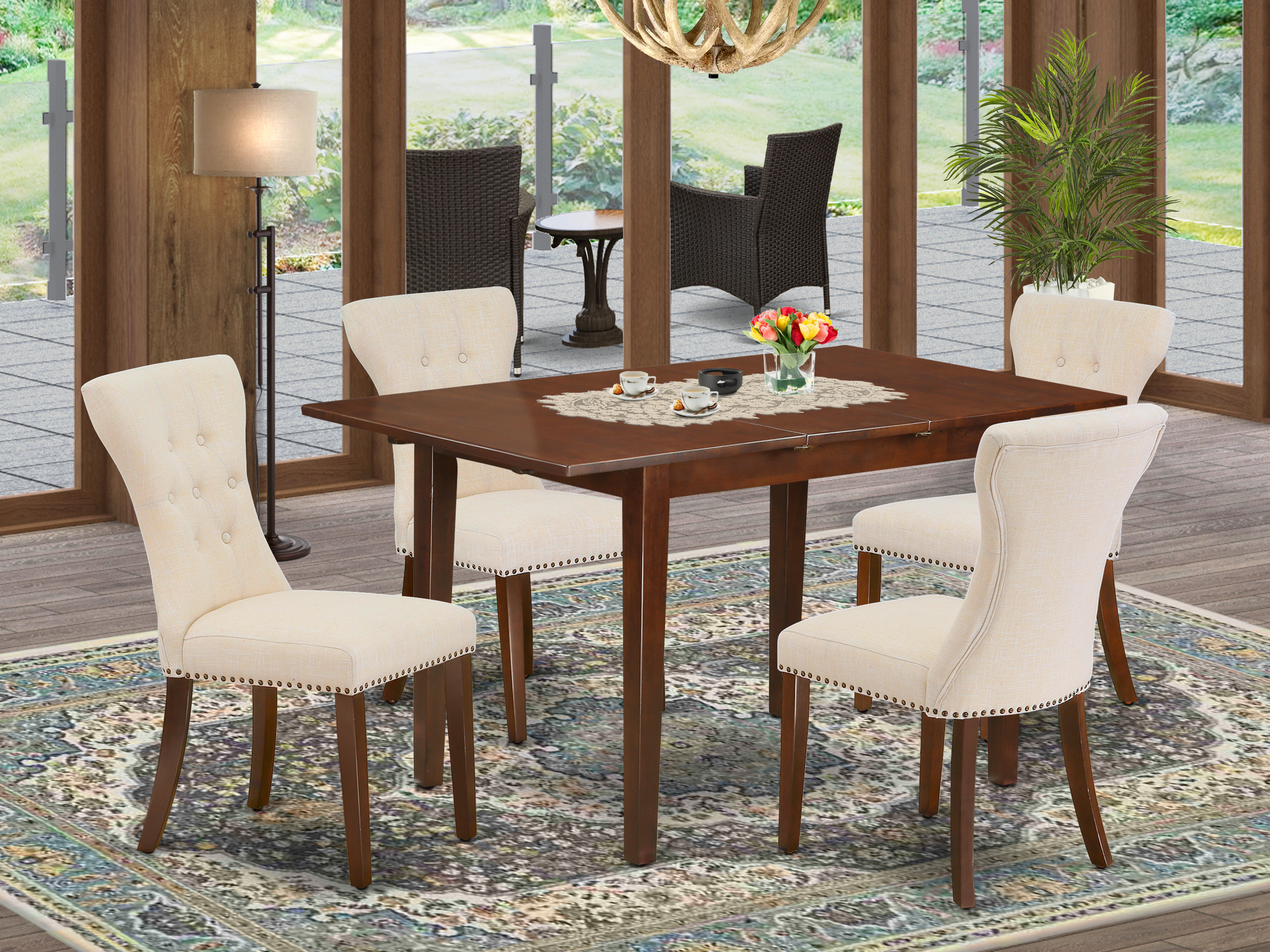 Wildon Home® Piekos Butterfly Leaf Rubberwood Solid Wood Dining Set ...