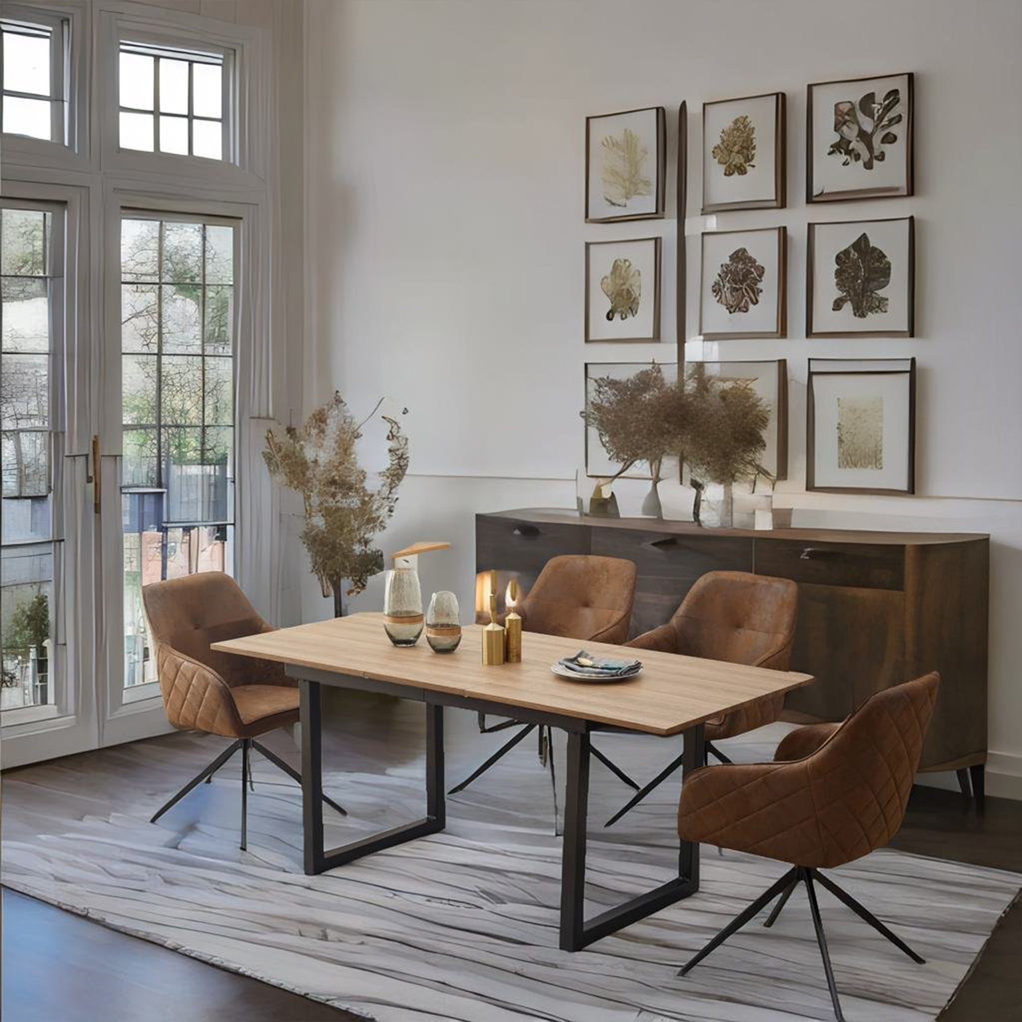 17 Stories Waverleigh 5 - Piece Trestle Dining Set | Wayfair