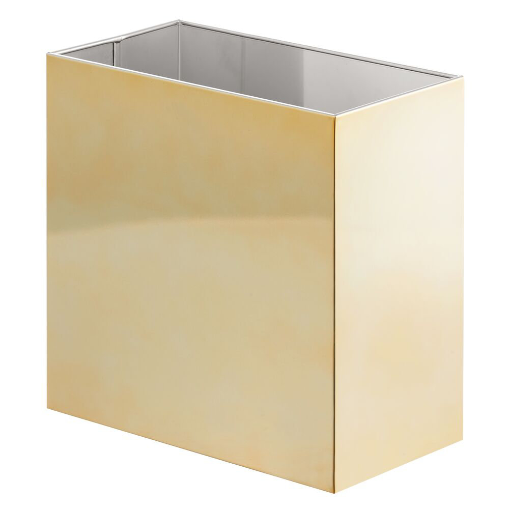 mDesign Small Steel Rectangular 2.4 Gallon Trash Can Wastebasket | Wayfair