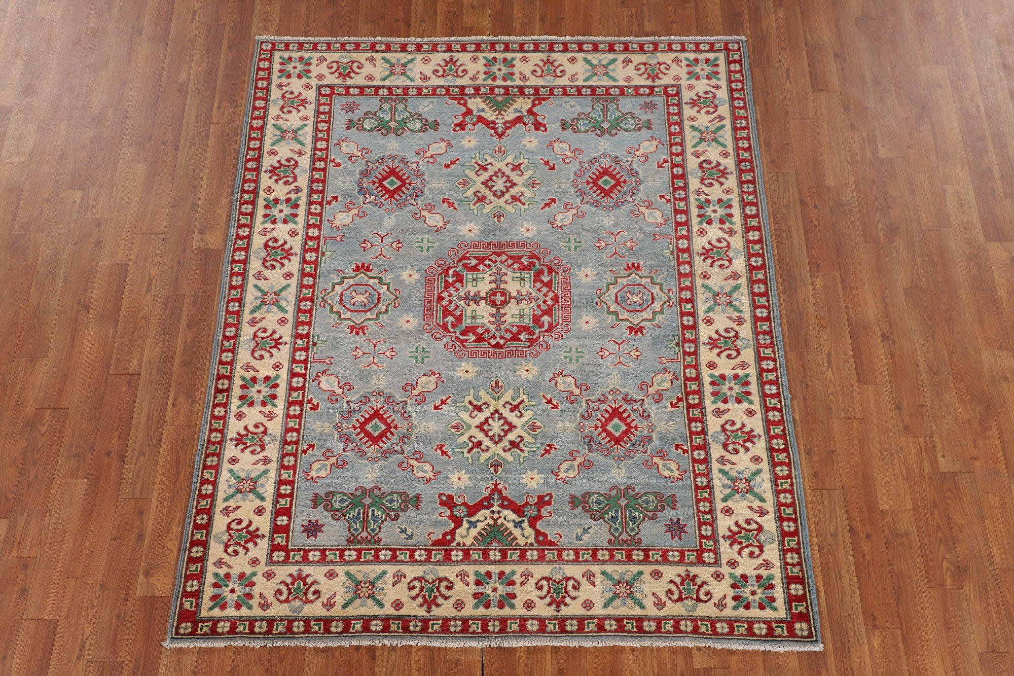 Isabelline Geometric Kazak Oriental Rug 5x6 | Wayfair