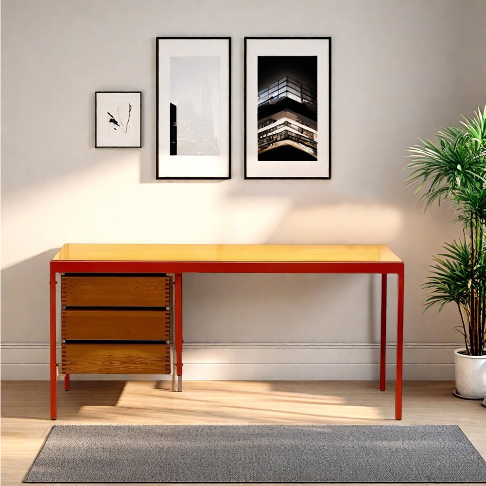 Ebern Designs American style metal frame desk | Wayfair