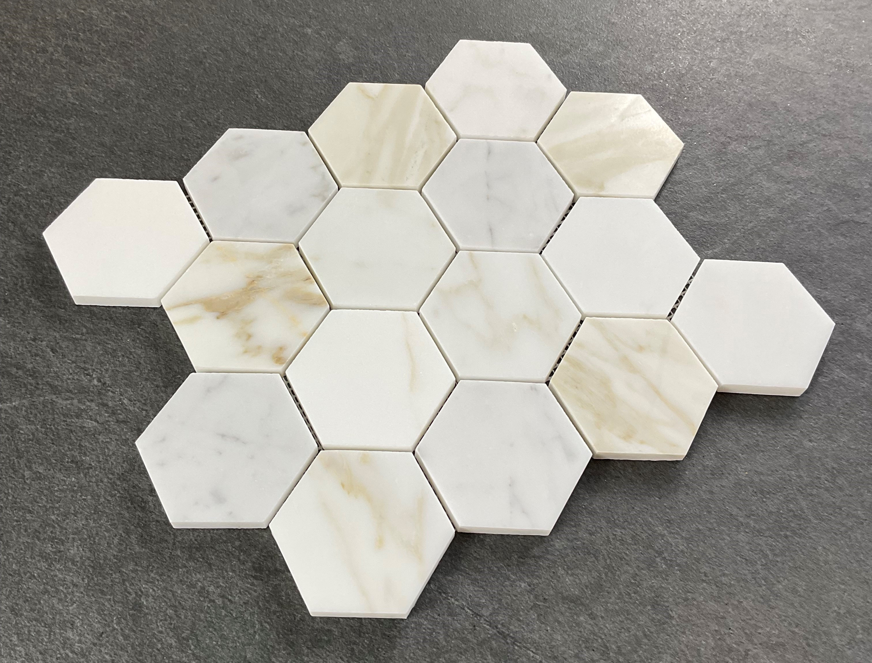 ES Stone 3" x 3" Marble Honeycomb Mosaic Wall & Floor Tile & Reviews ...