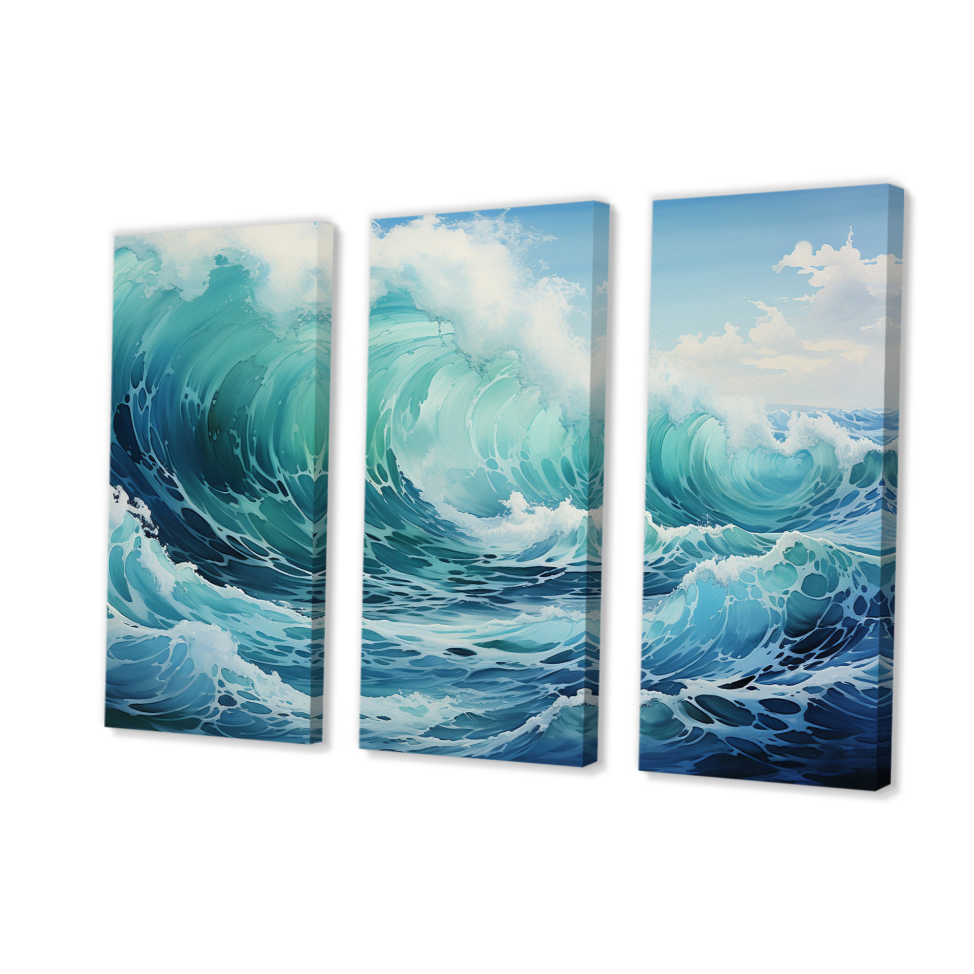 Design Art Antartica Frozen Ocean Rhythms I - Winter Landscape Canvas ...