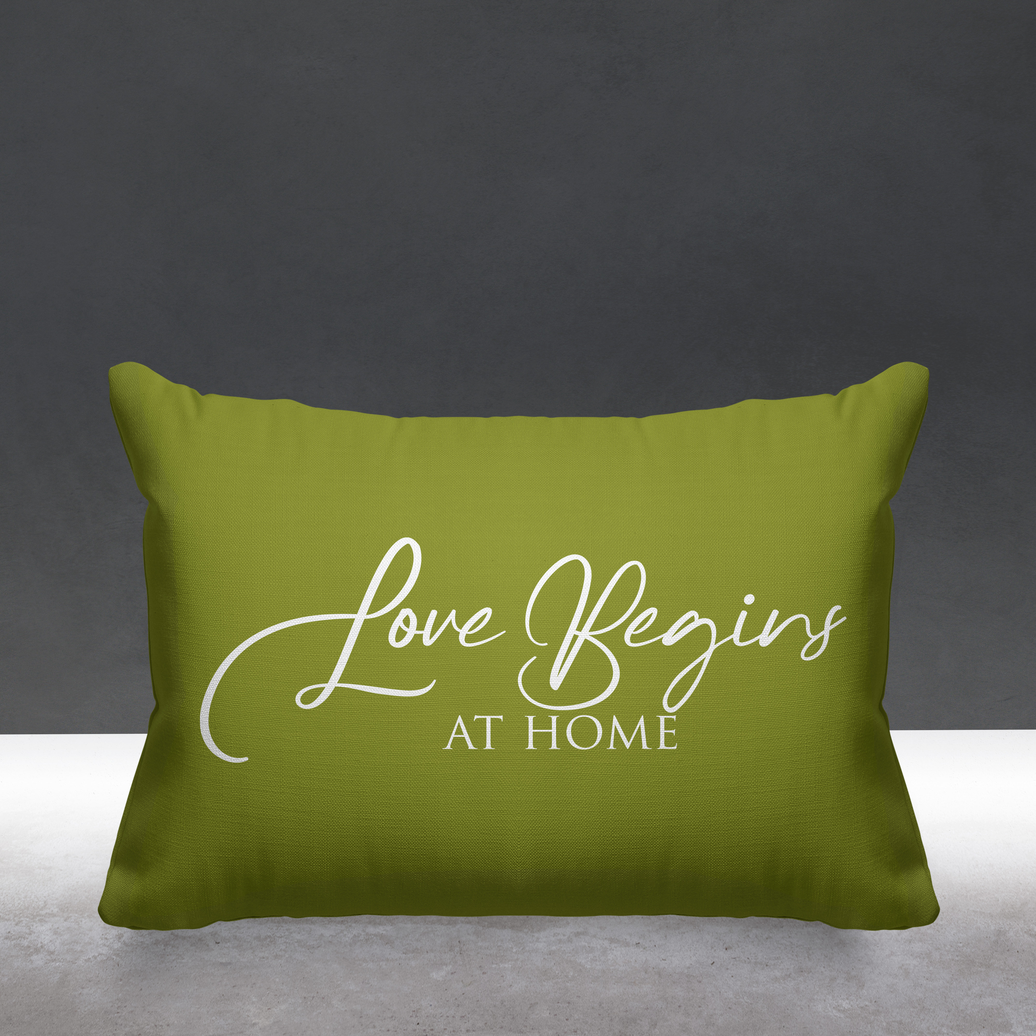 ULLI HOME Aspire Love Begins at Home Outdoor Rectangular Pillow Cover ...