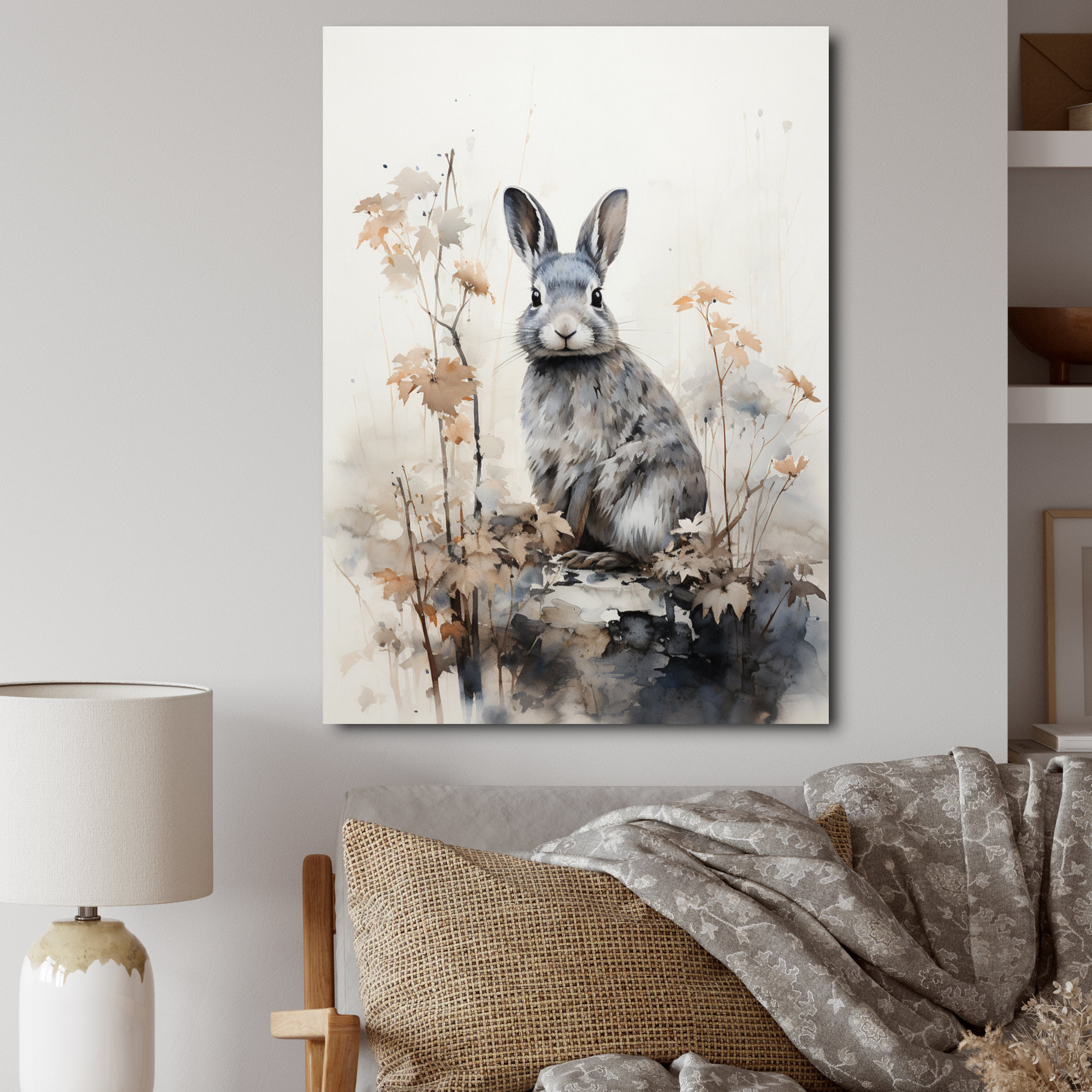 Rosalind Wheeler Tomiris Asian Art Rabbit Sumi III On Canvas Print ...