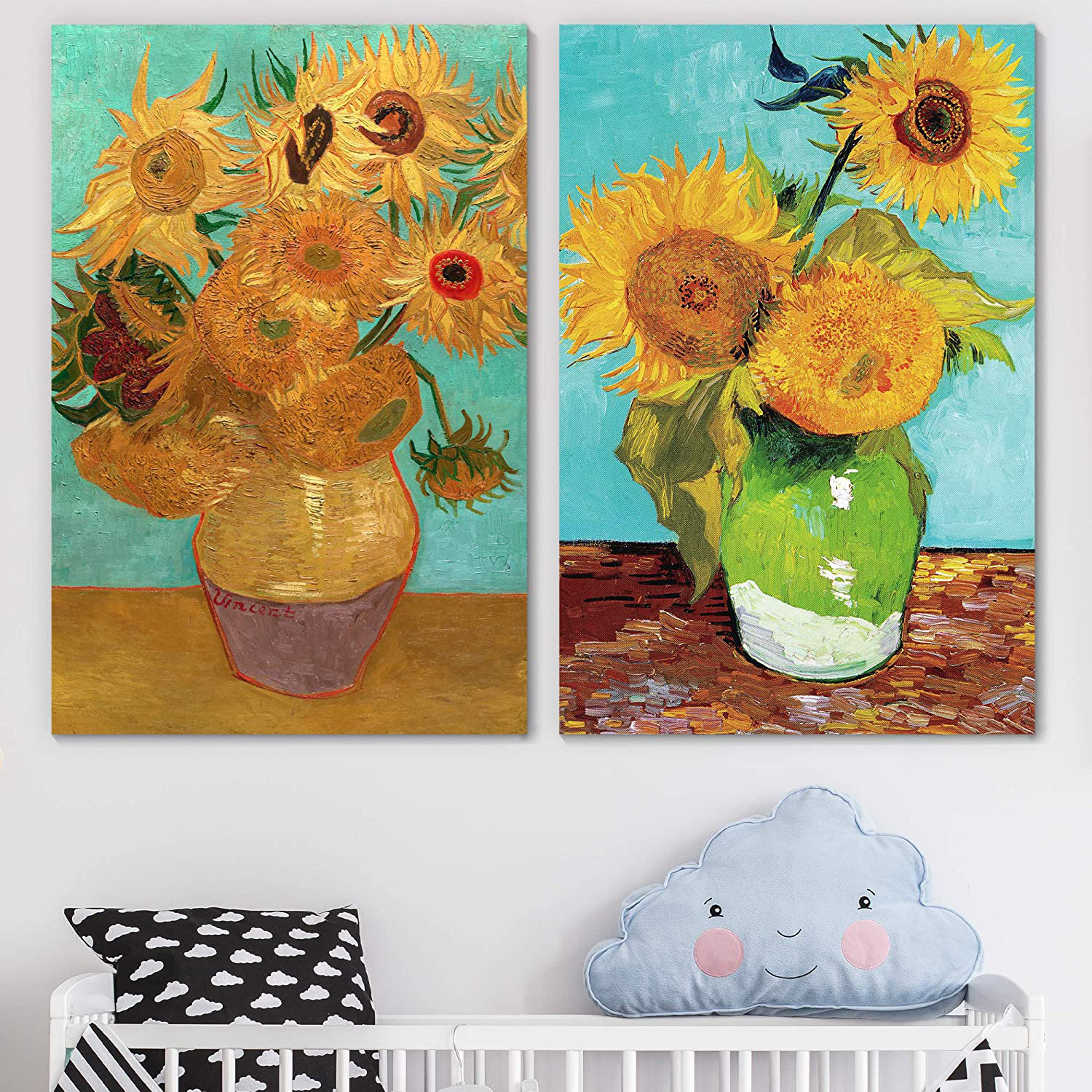 IDEA4WALL Sunflower Floater Frame Print on Canvas | Wayfair