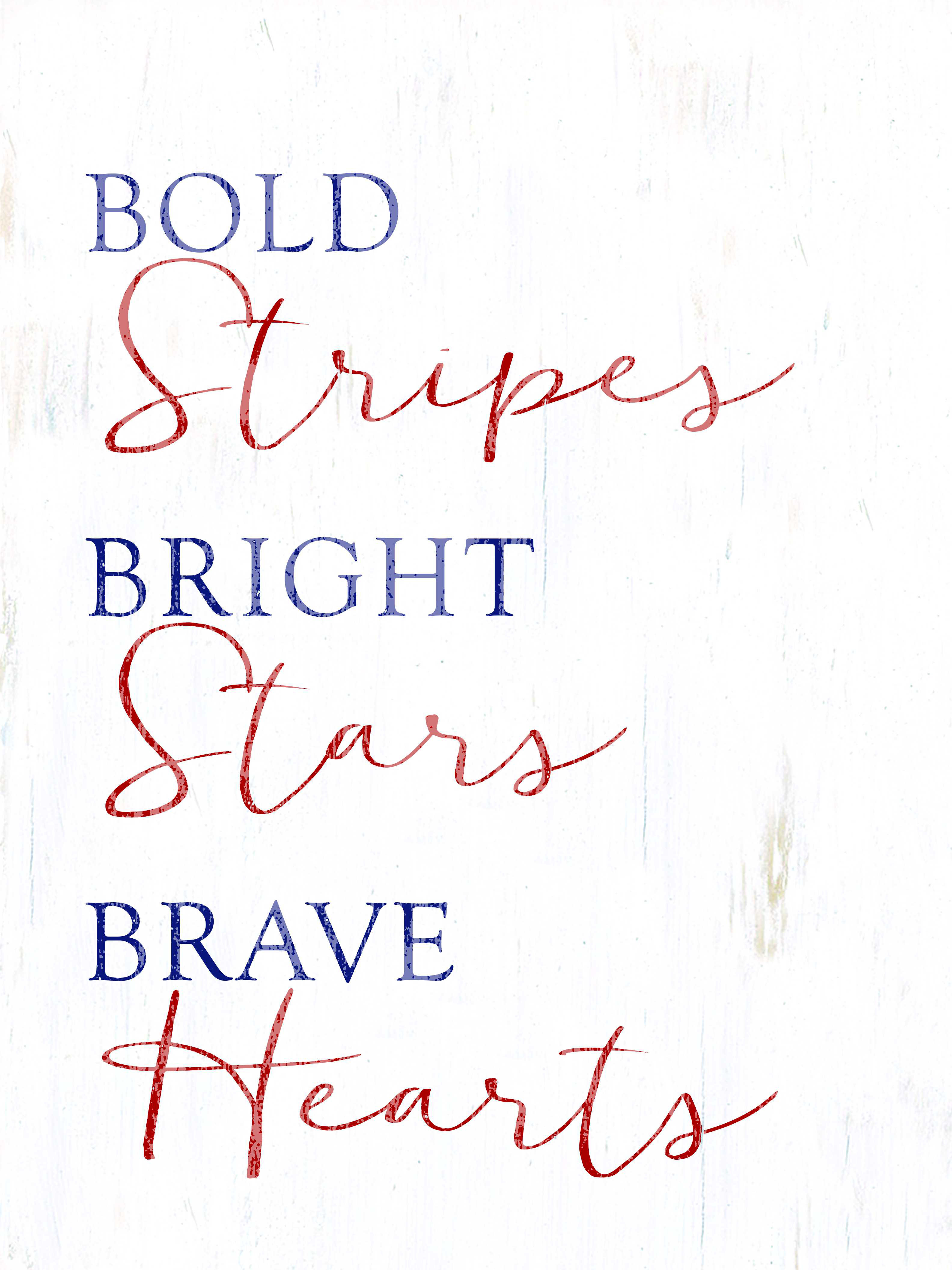 Trinx Bold Stripes Bright Stars Brave Hearts On Canvas Print | Wayfair