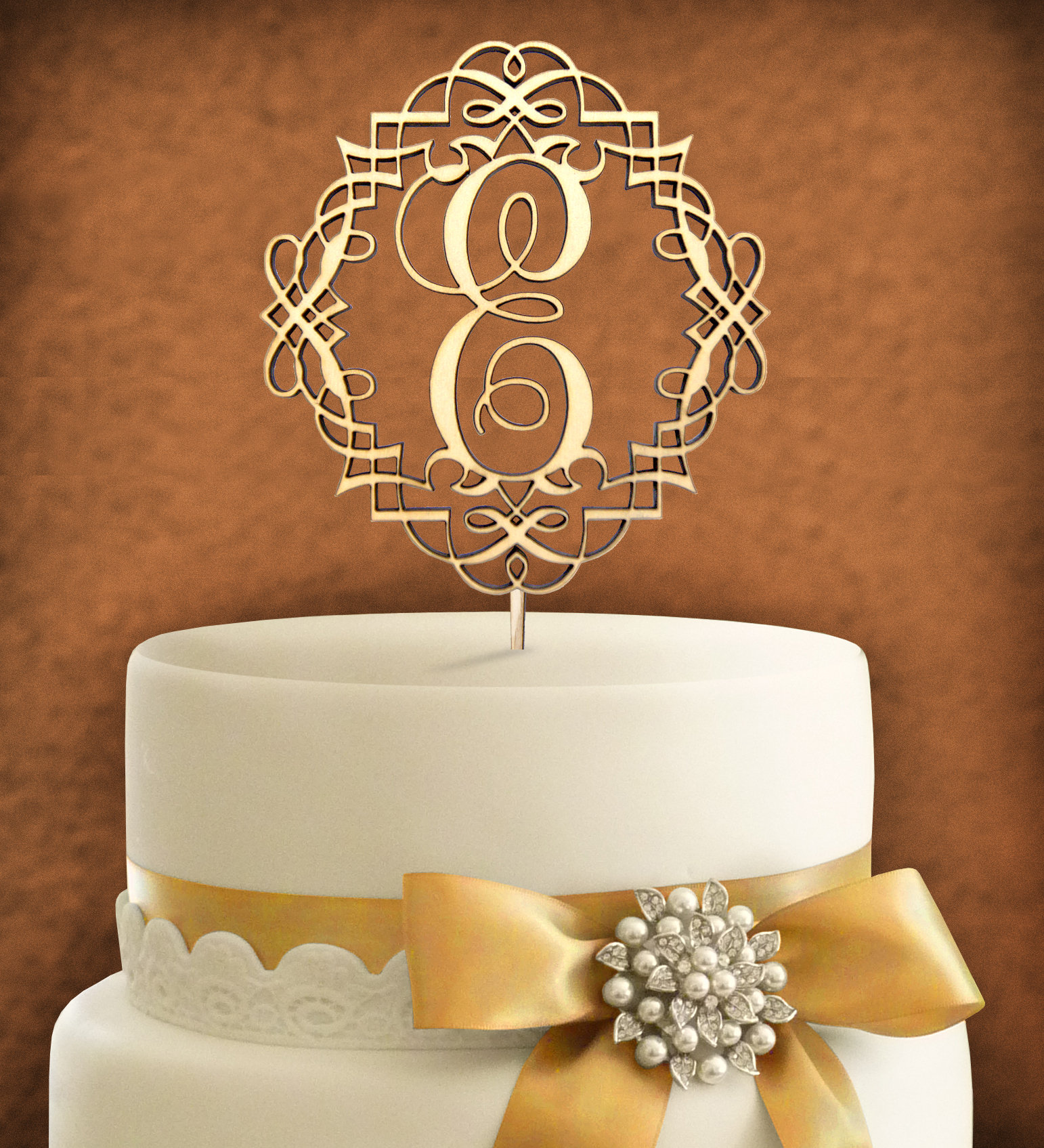aMonogramArtUnlimited Diamond Frame Cake Topper | Wayfair