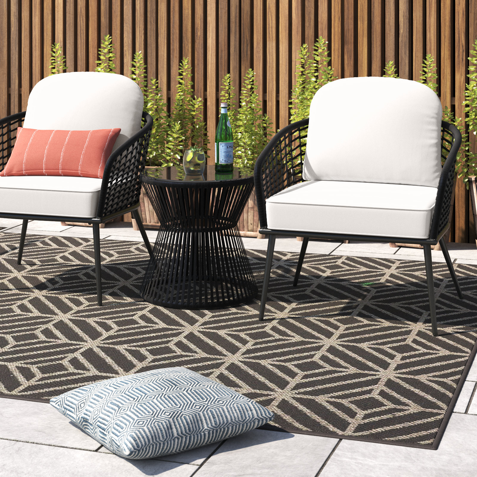 Joss & Main Gerdie 2 - Person Outdoor Seating Group with Cushions ...