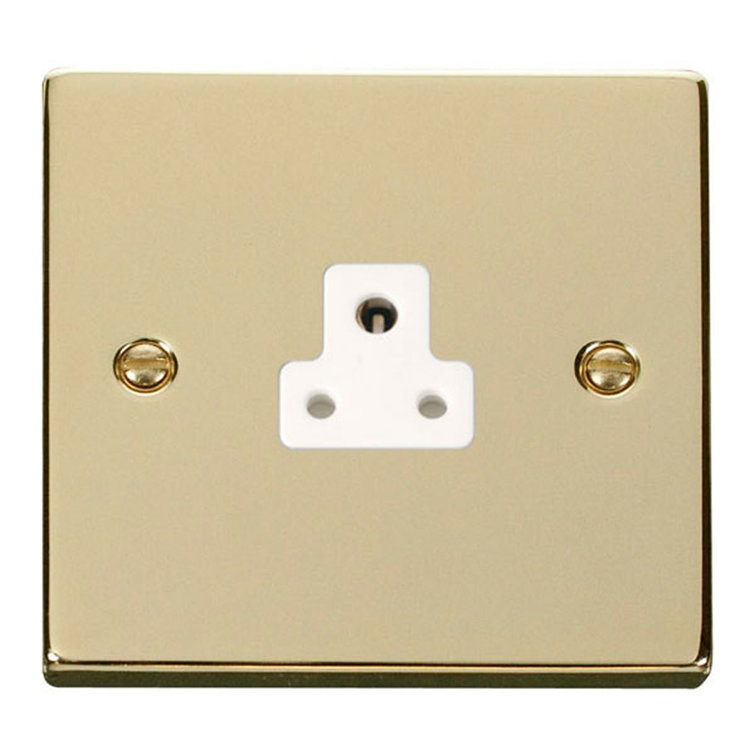 Marlow Home Co. Ariette Polished Brass 1 Gang 2A Round Pin Socket ...