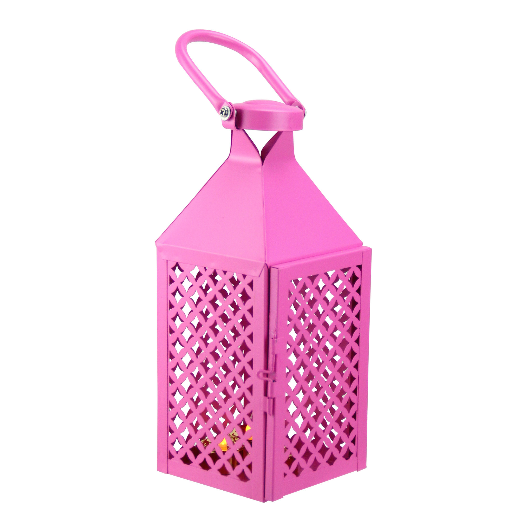 Wrought Studio™ Janice Fancy Fair Magenta Diamond Patterned Pillar ...
