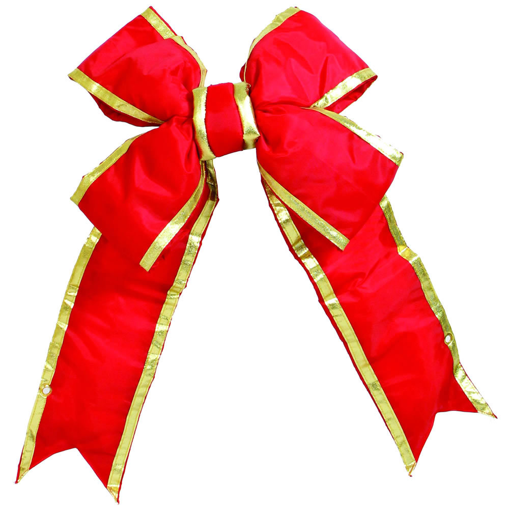 The Holiday Aisle® Red-Gold Nylon Outdoor Structural Bow & Reviews ...