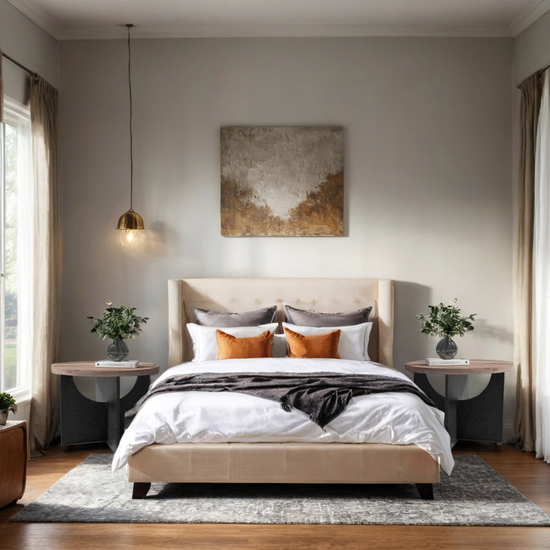 Ebern Designs Round Night Stand 24" Mid Century Modern Circle Side ...