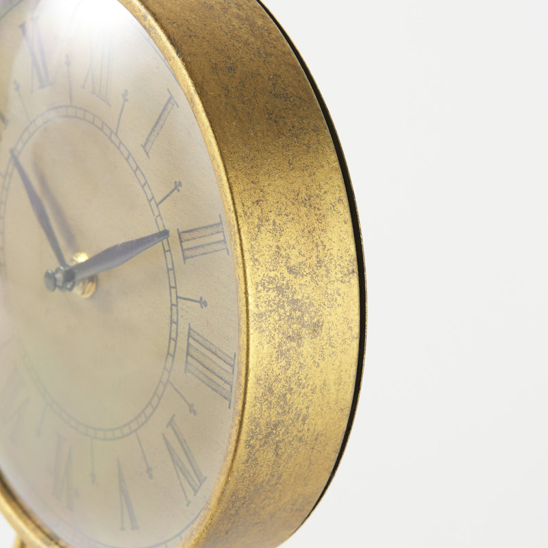 Breakwater Bay Roman Numeral Metal Quartz Movement / Crystal Tabletop ...