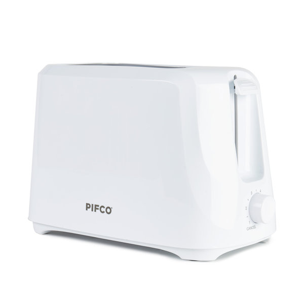 PIFCO Essentials White 2 Slice Toaster - Compact Design With 6 Browning ...
