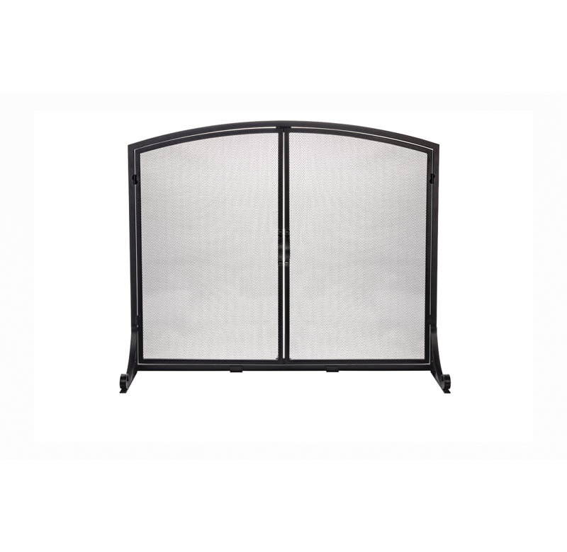 Hokku Designs Single panel black arch top screen with doors | Wayfair