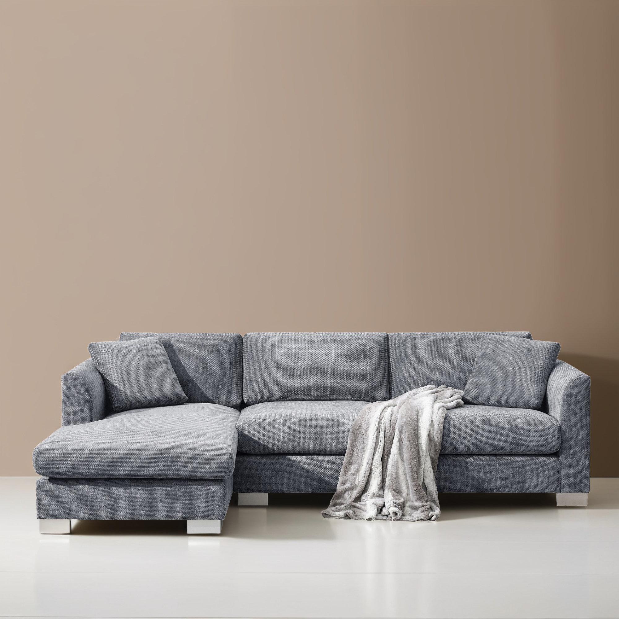 Latitude Run® 96.08" Wide Left Hand Facing Sectional Sofa Couch with ...