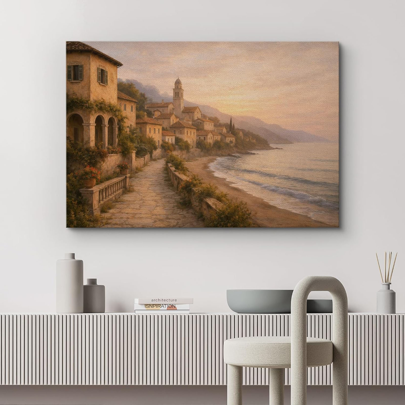 Highland Dunes Canvas Print Wall Art Peaceful Italian Seaside Village ...