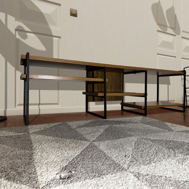 Latitude Run® TV Stand for TVs up to 78", Modern 3 Compartment TV Stand ...