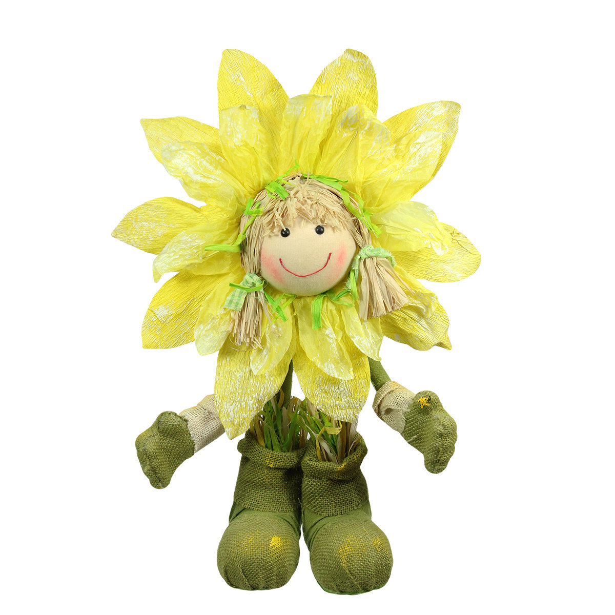Northlight Seasonal Green and Yellow Spring Floral Standing Sunflower ...