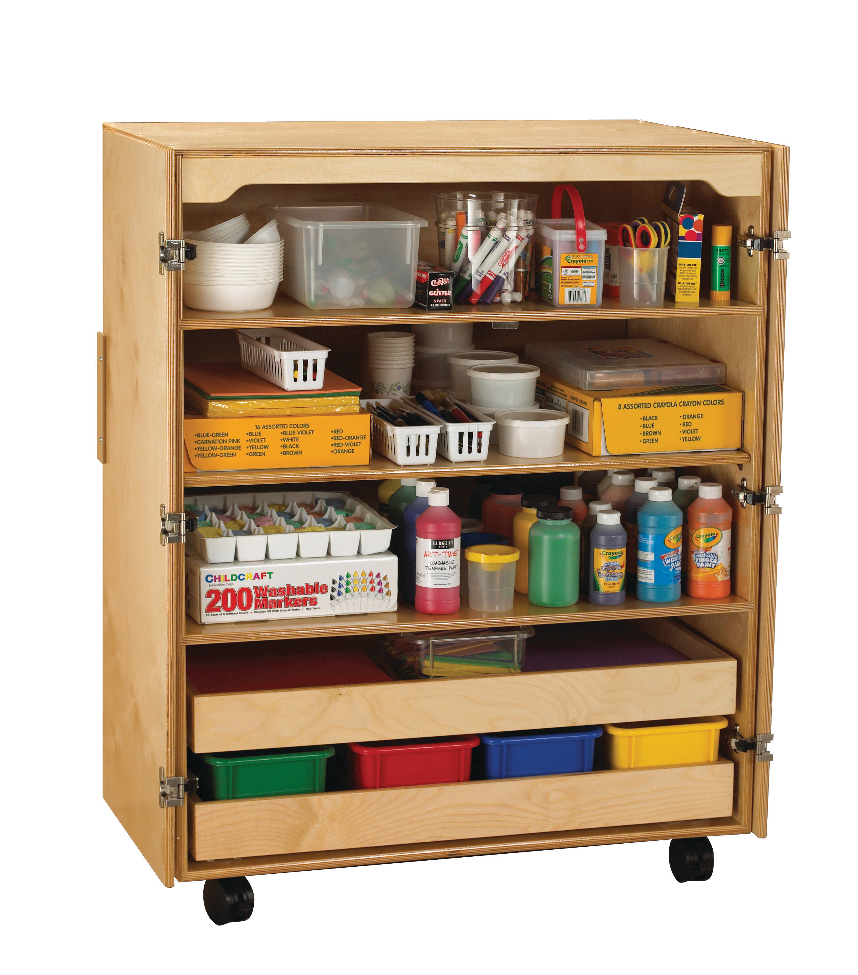 Childcraft Art Storage 5 Compartment Classroom Cabinet with Doors | Wayfair