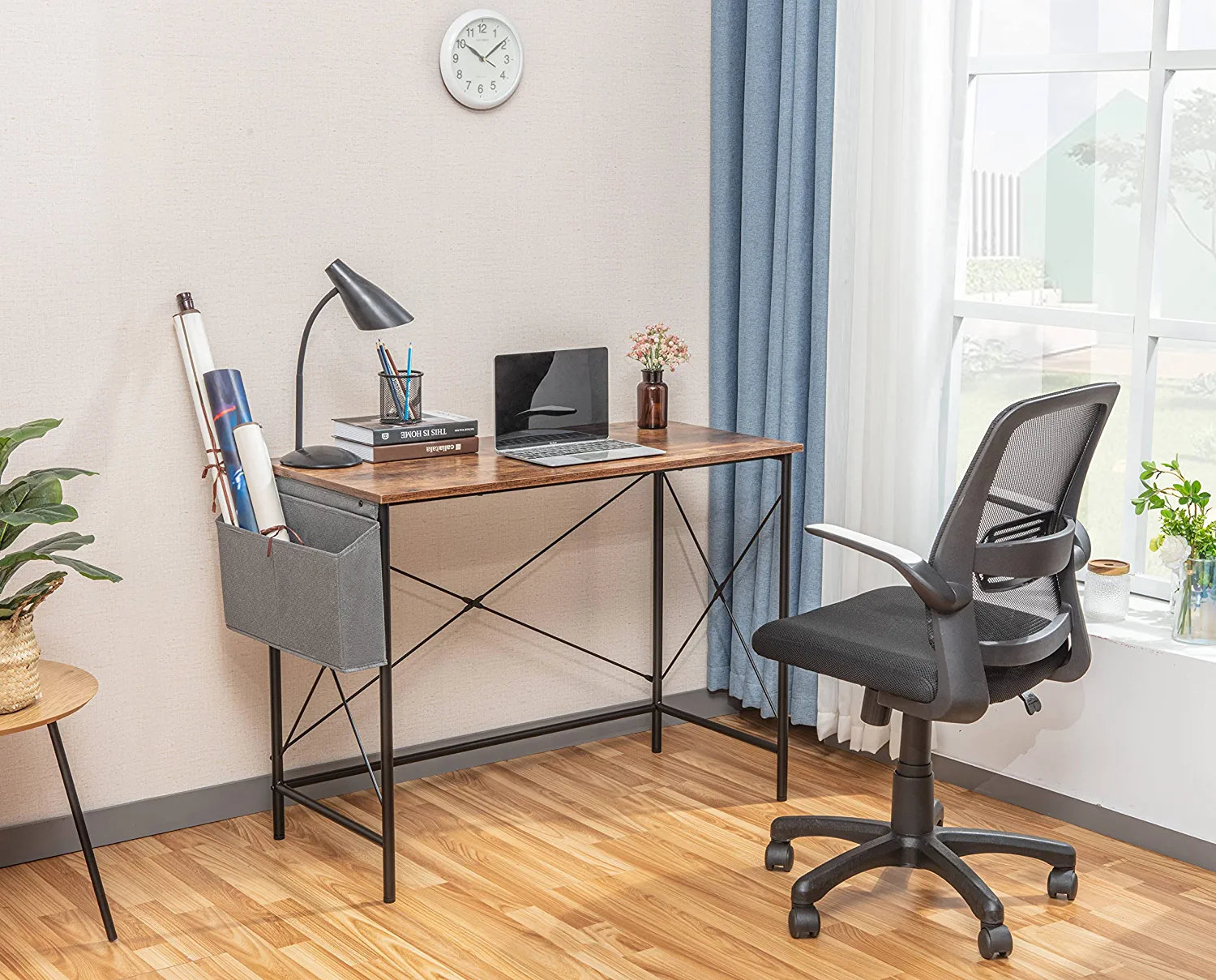 17 Stories Sturdy desk, Modern work table, solid wood office desk ...
