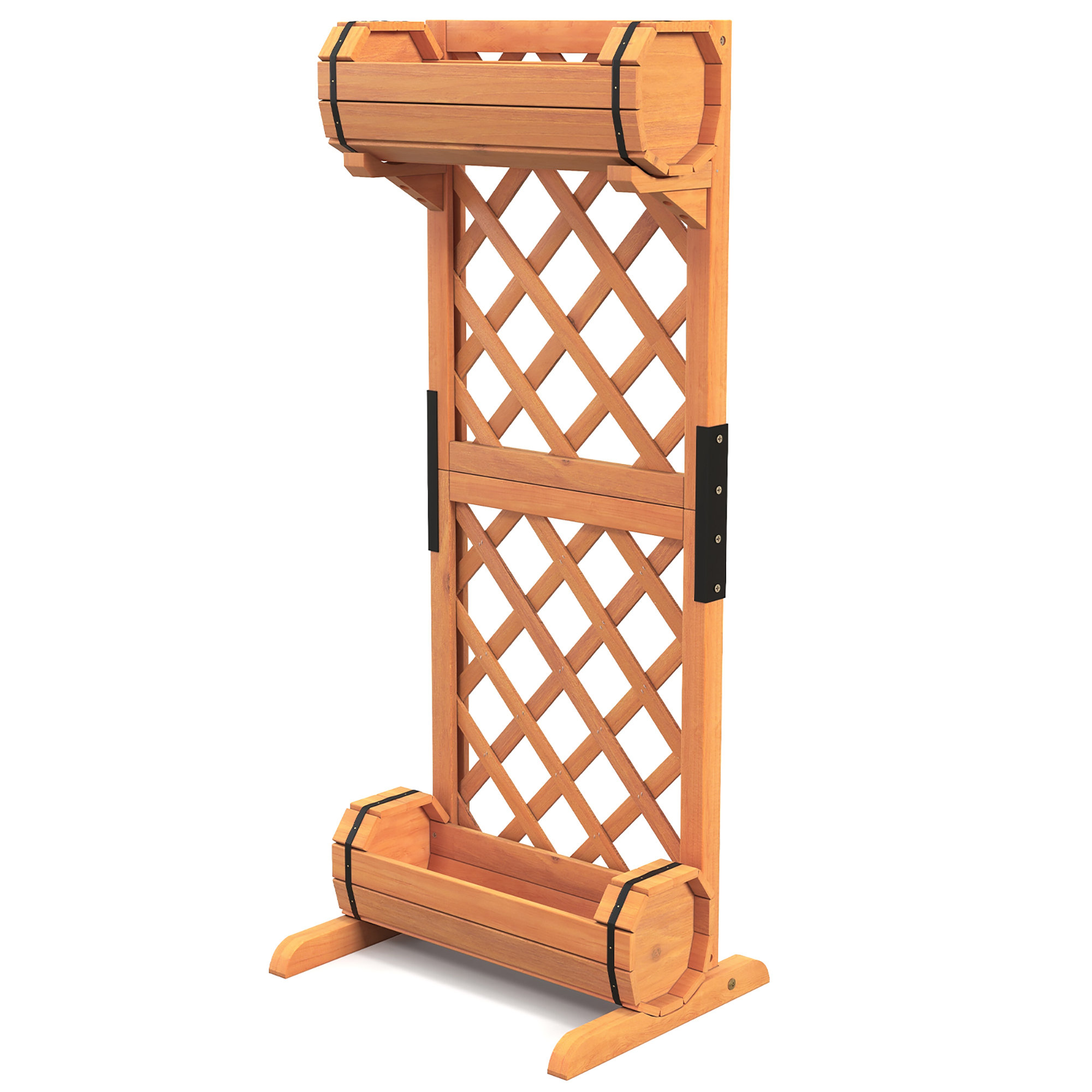 Winston Porter Kenesia Wood Planter Box with Trellis | Wayfair