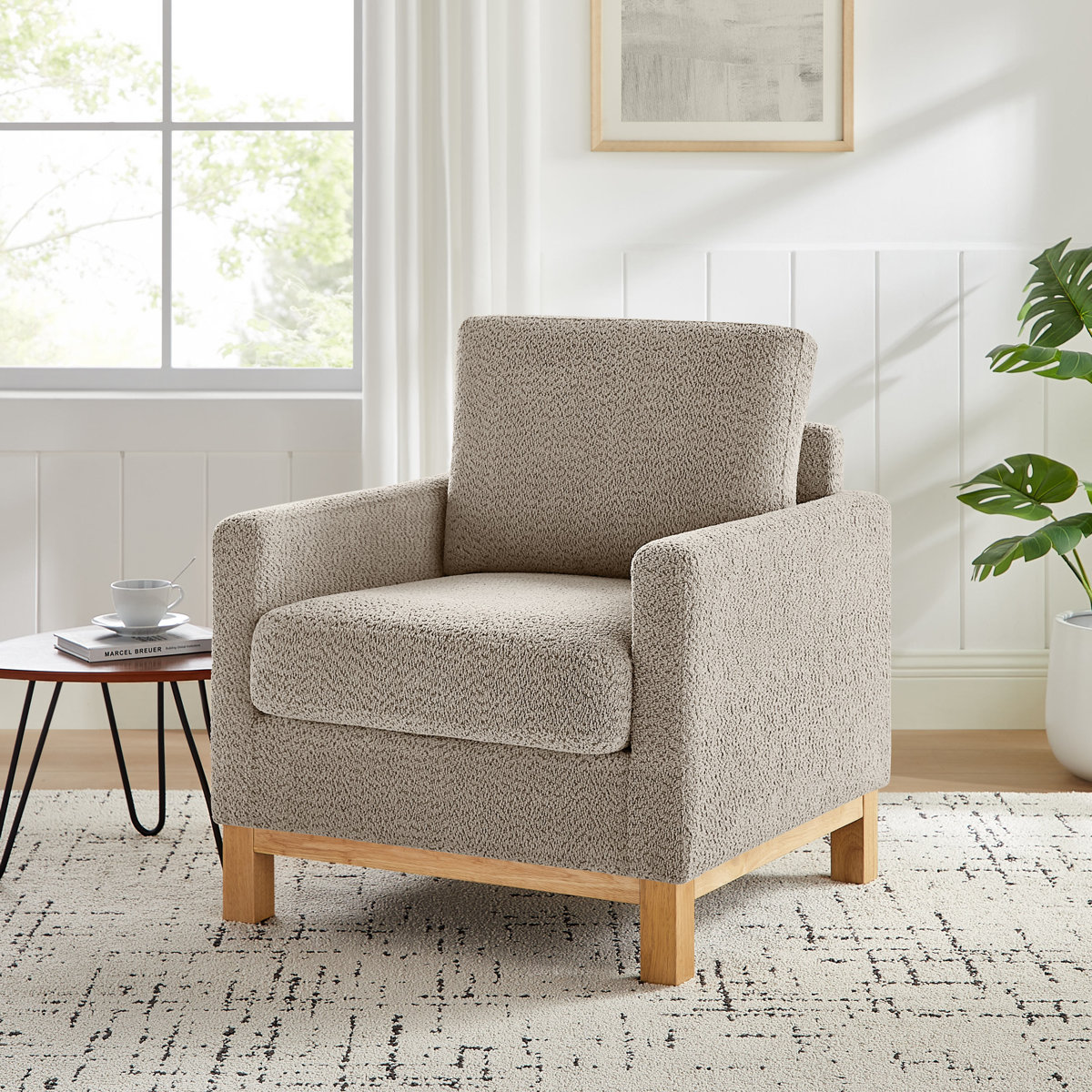 Ebern Designs Deodhar 29.53" Small Arm Living Room Comfy Accent Chairs ...