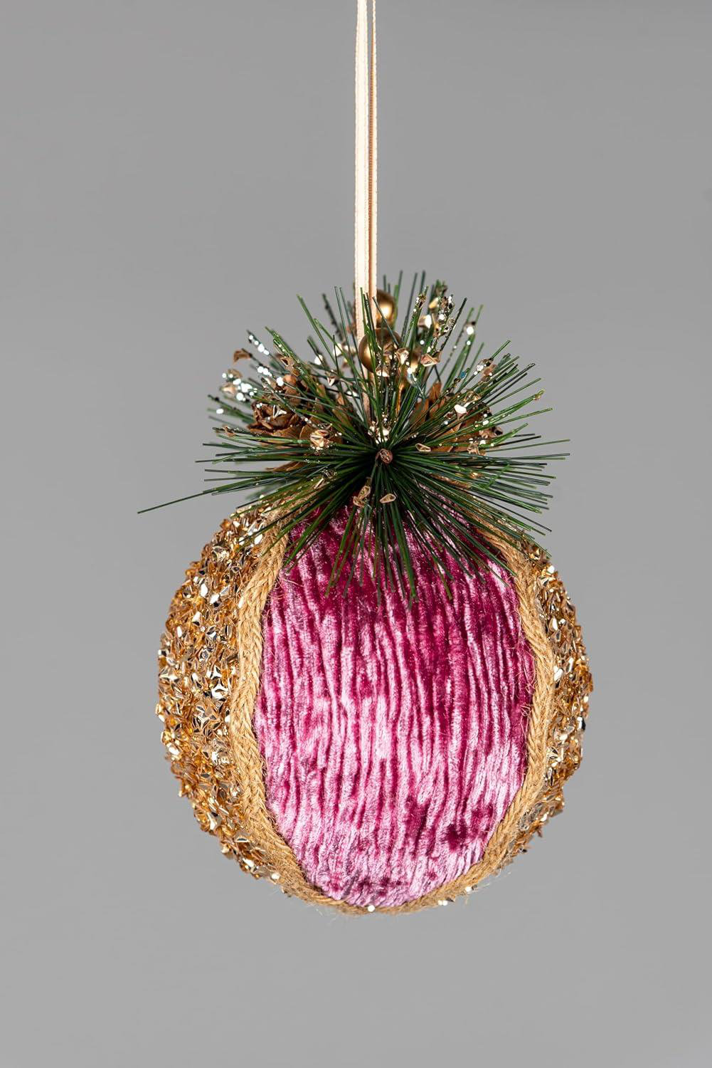 Fairmont Park 11.5cm Pink Glitter Bauble - Christmas Hanging Decoration ...