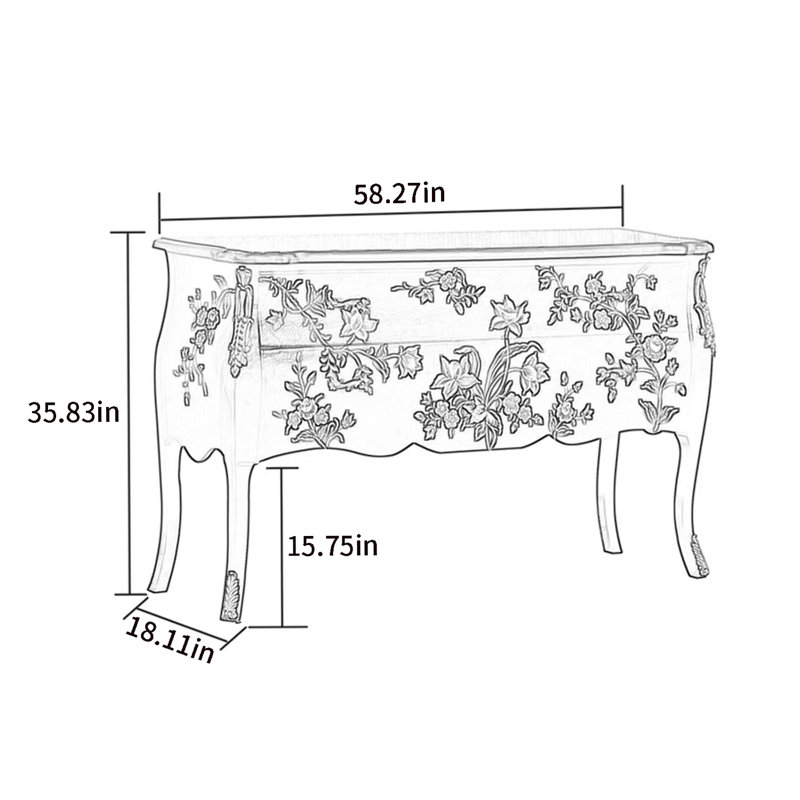 Liu's ink furniture Hand-Painted Accent Chest with 2 Drawers | Wayfair