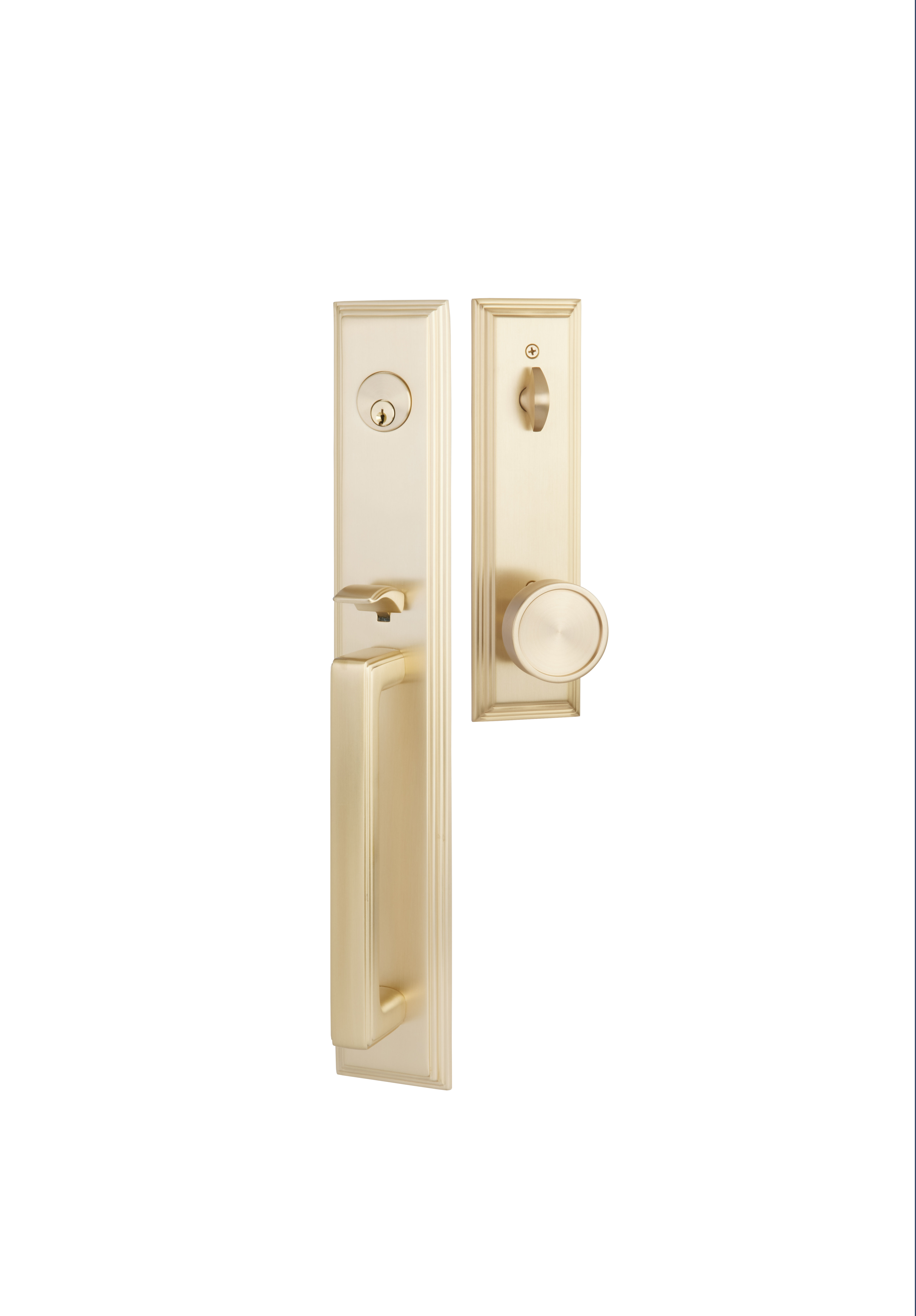 Emtek Melrose Single Cylinder Tubular Entry Set with Verve Knob ...