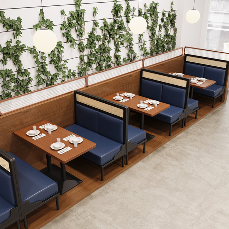 Canadian Linen Modern Simple Cafe Restaurant Benches Faux Leather ...