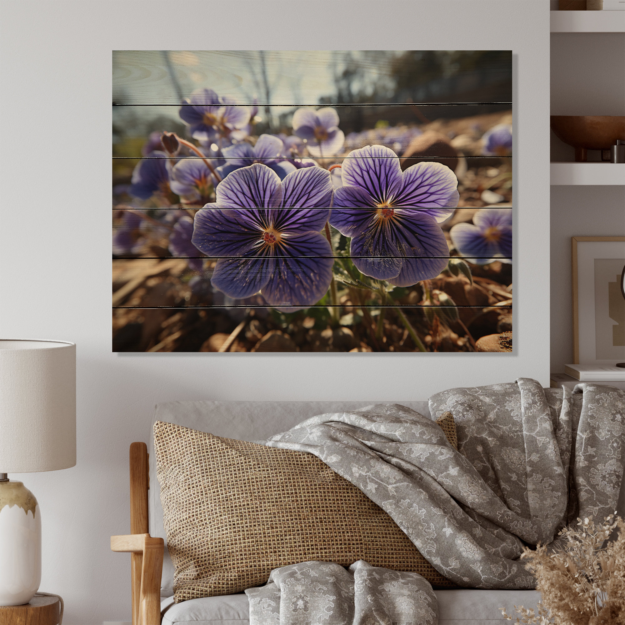 Latitude Run® Vibrant Violets Field Photo I - Unframed Print on Wood ...