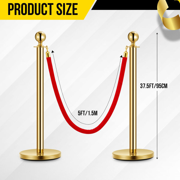 LumiParty Schion Posts Set with 5 ft Rope, Crowd Control Barriers for ...