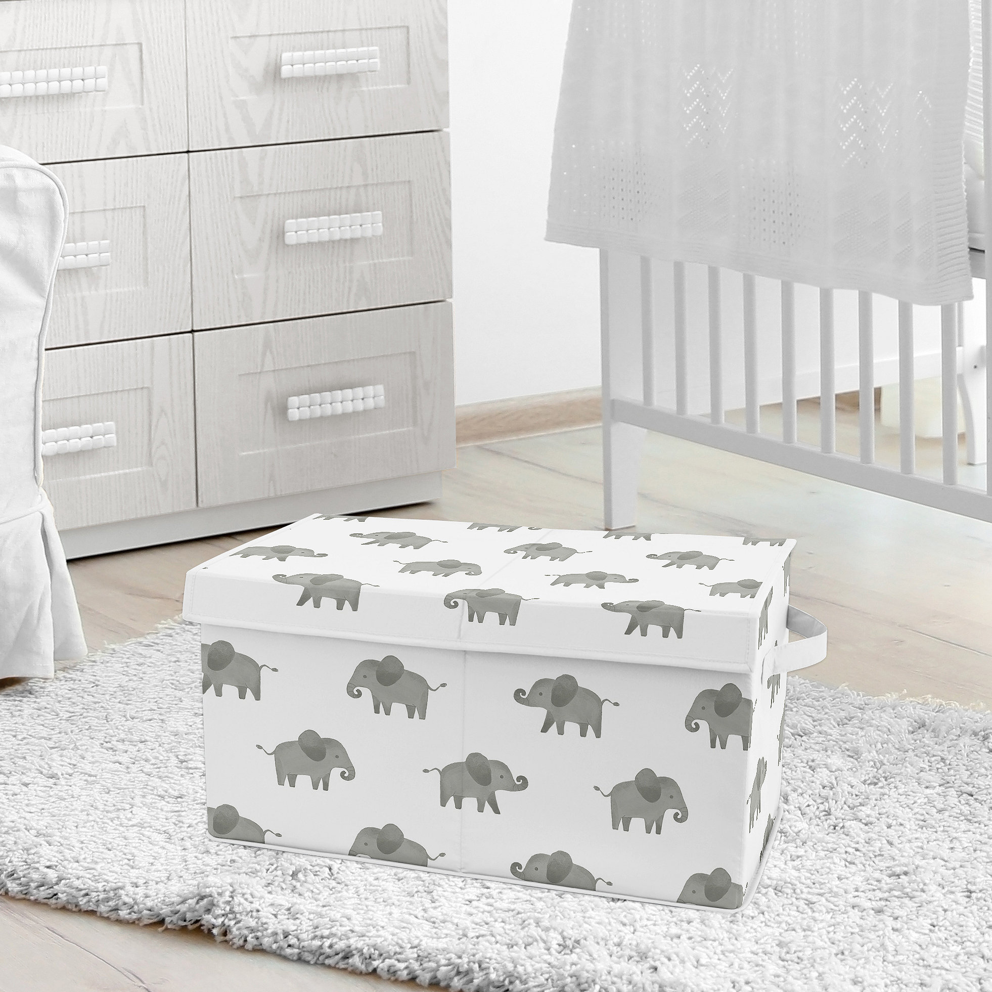 Sweet Jojo Designs Watercolor Elephant Toy Box | Wayfair