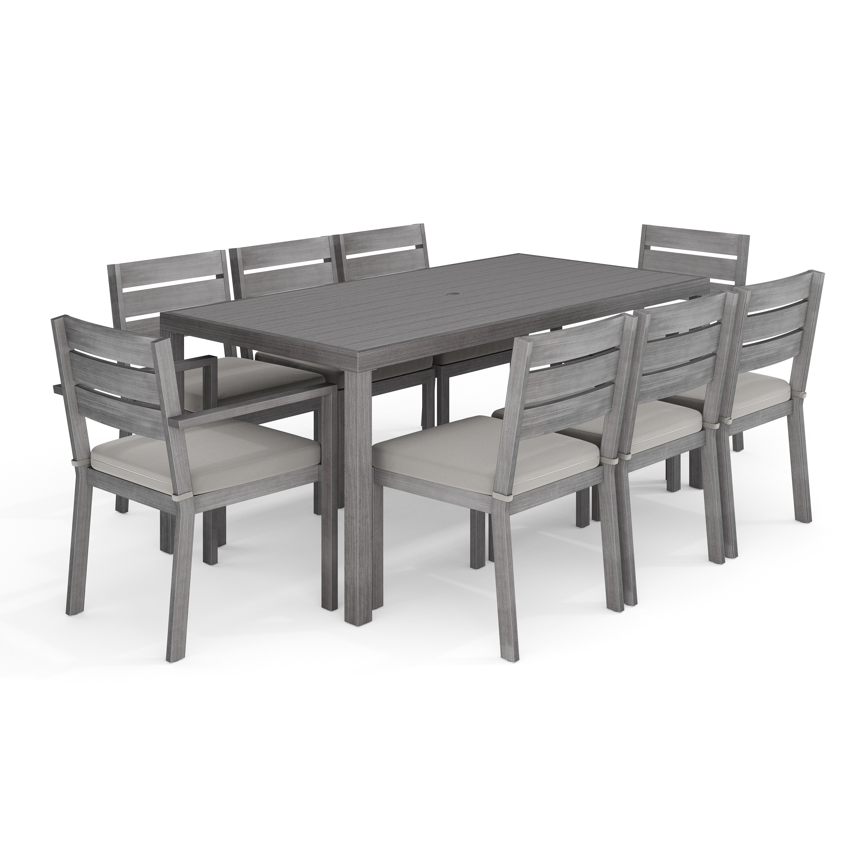 Martha Stewart Bedford All-Weather Patio Set With 71" Table And 8 ...