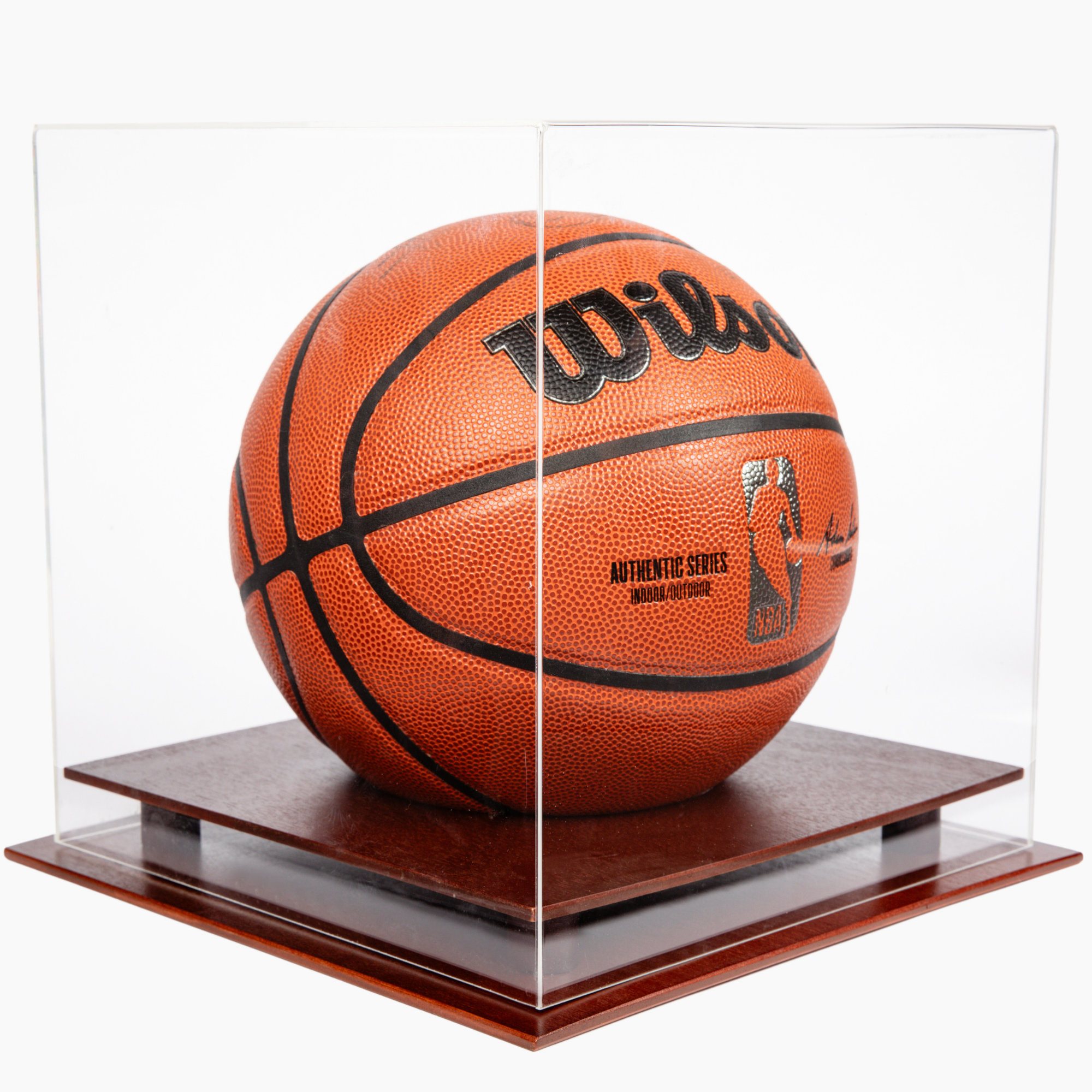 DECOMIL 15'' x 15'' Solid Wood Basketball Ball Display Case | Wayfair
