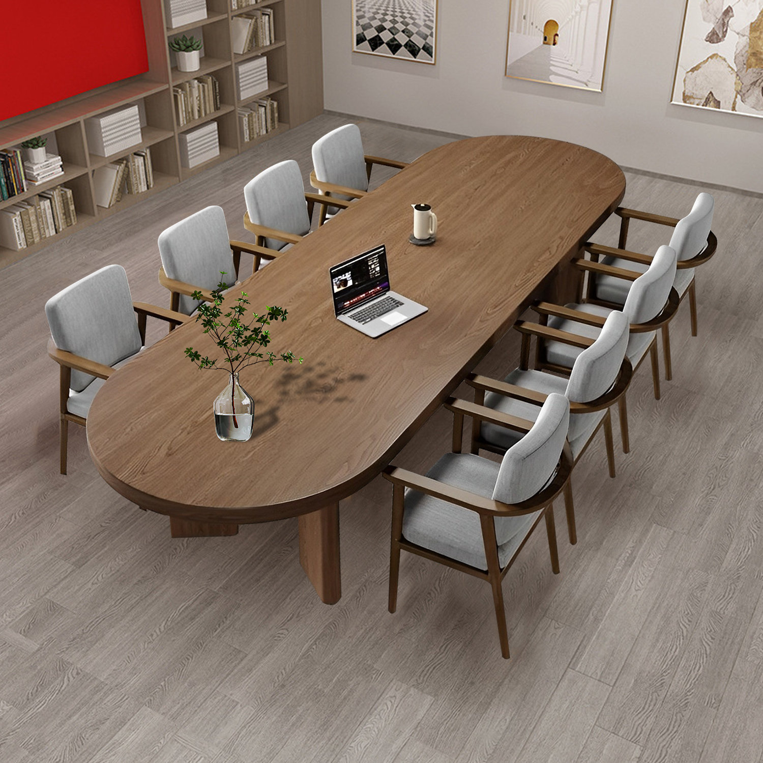 Inbox Zero Laureat Solid Wood Oval Conference Table - Wayfair Canada