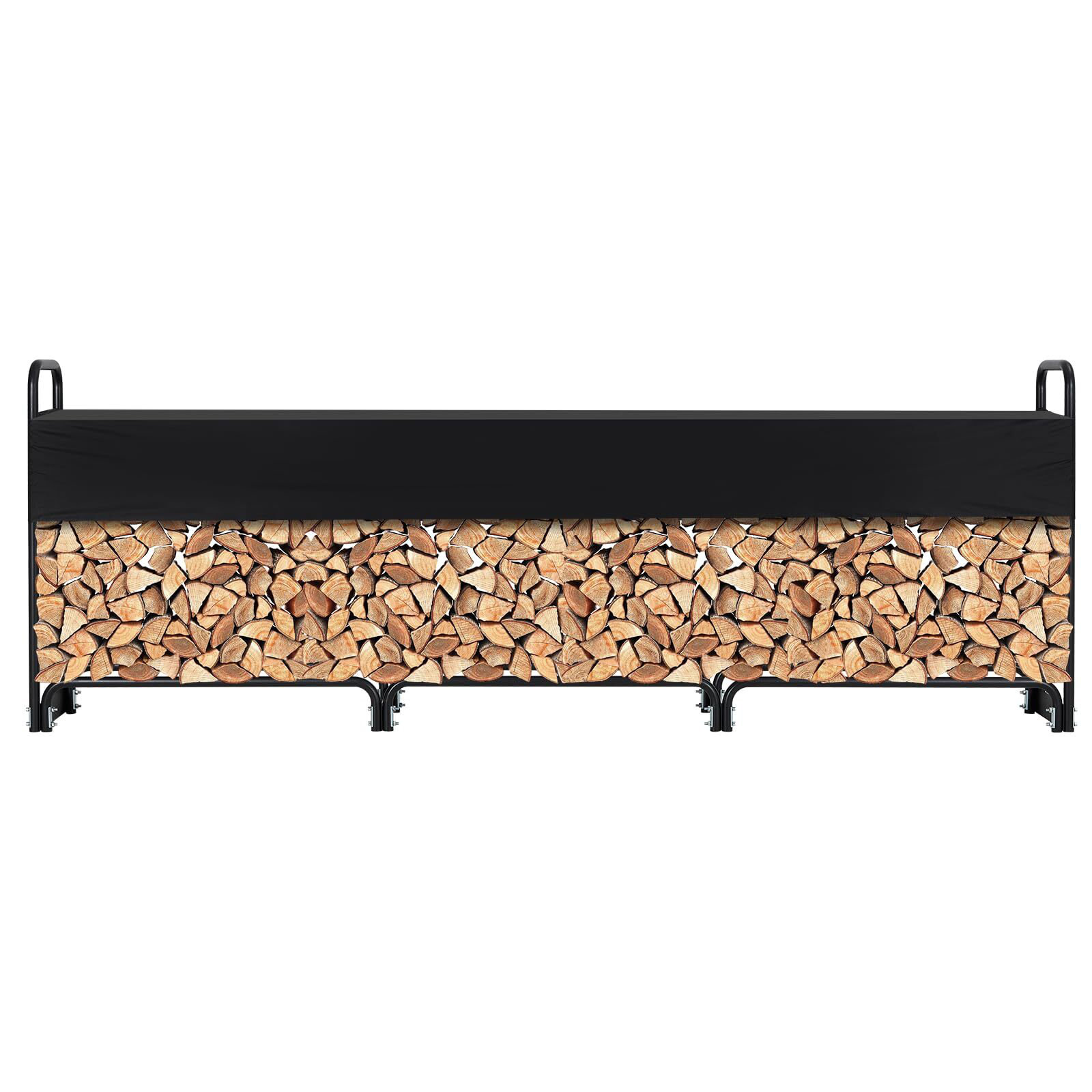 Arlmont & Co. Rogowski 121'' W Metal Log Rack | Wayfair