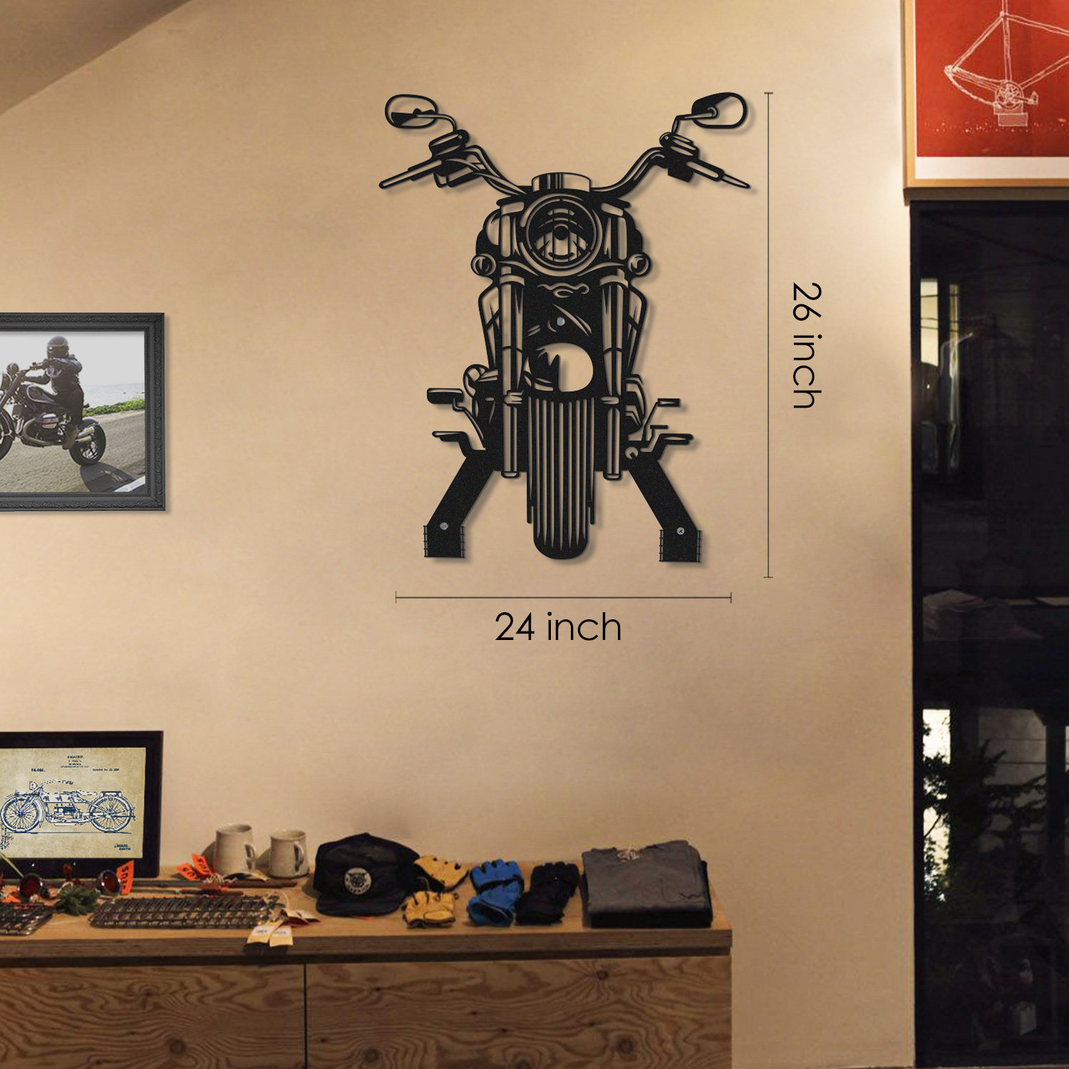 ARTEPERA Custom Metal Motorcycle Helmet Holder Wall Decor | Wayfair