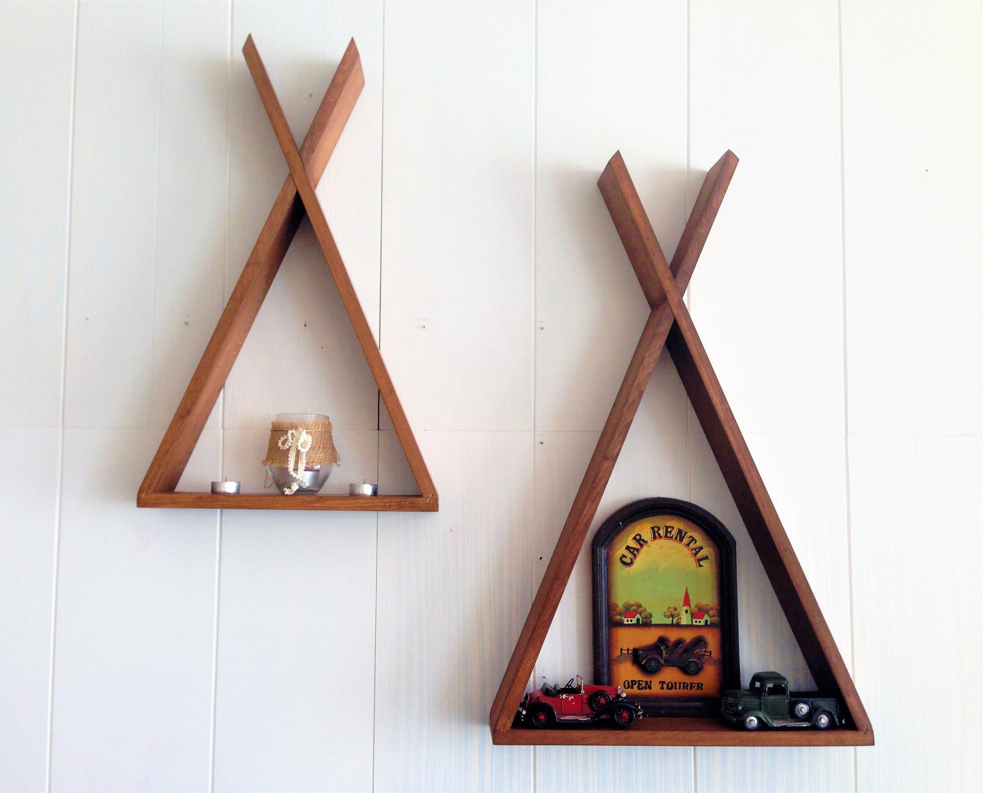 East Urban Home Estefania Triangle Solid Wood Floating Shelf | Wayfair