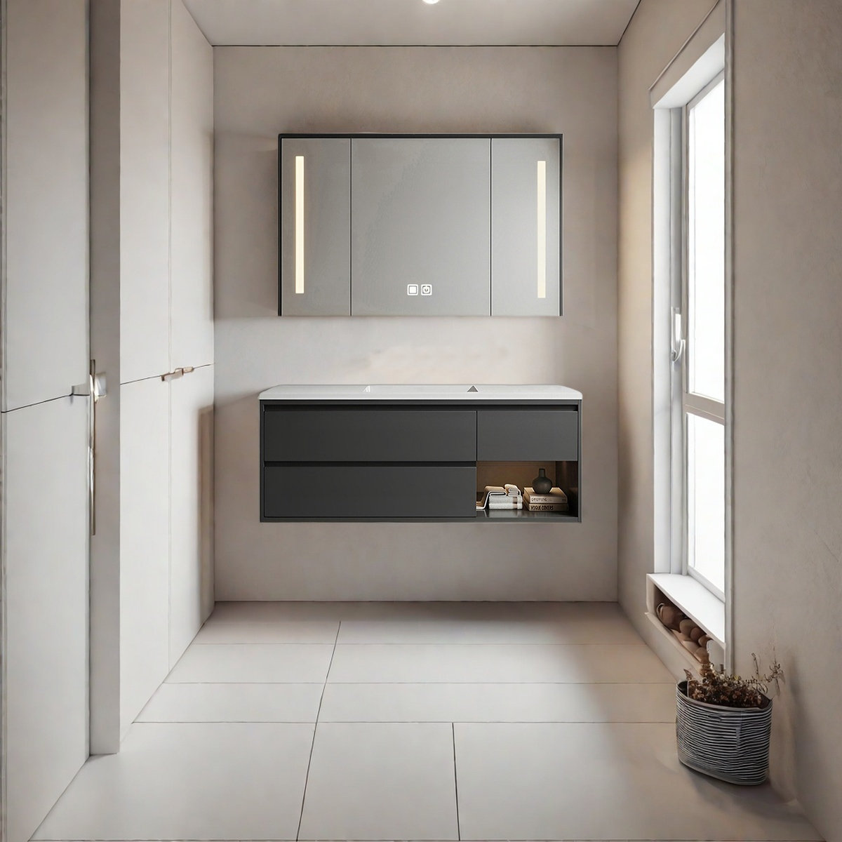 Wrought Studio™ Light luxury Middle ancient style bathroom cabinet ...