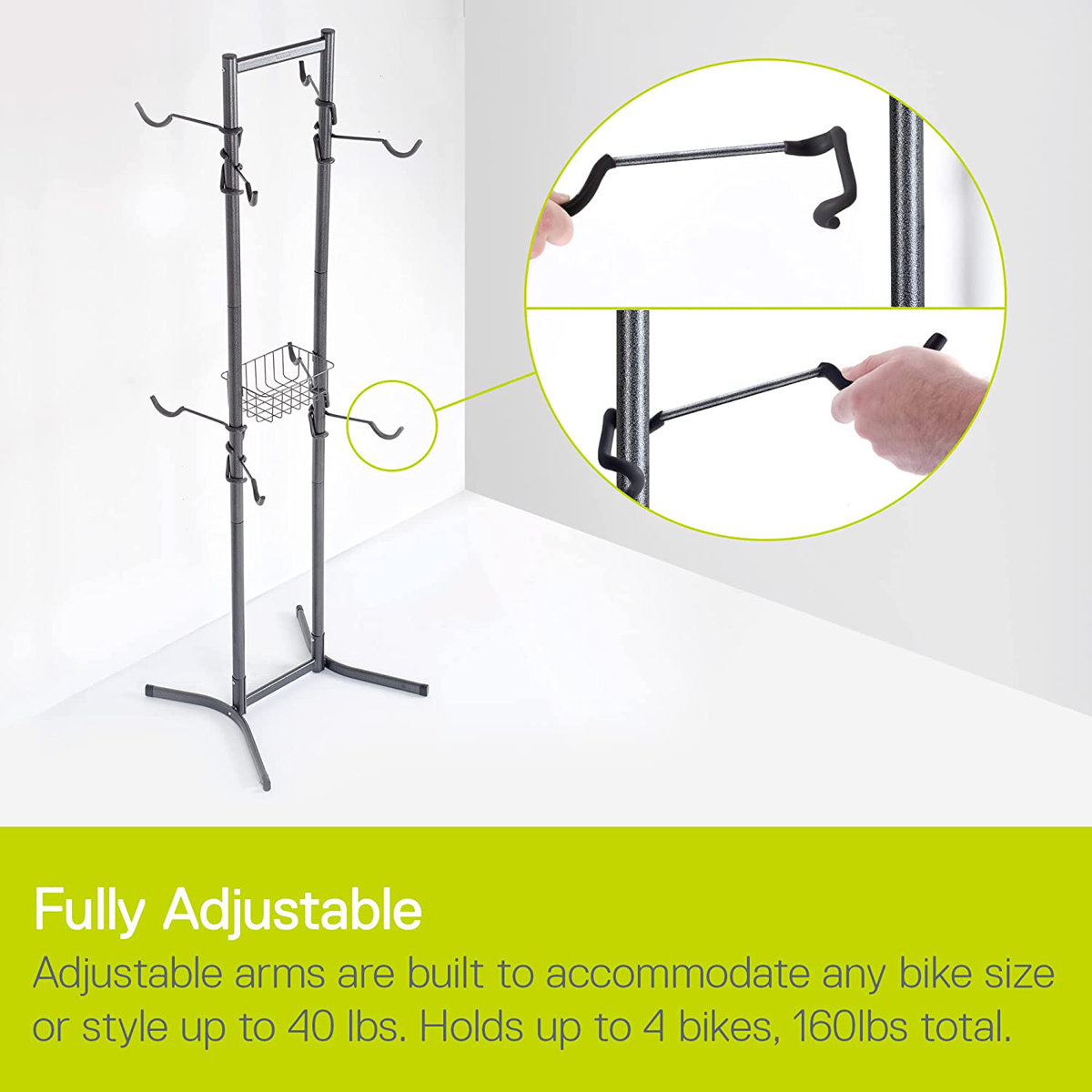 Delta Design Four Bike Free-Standing Rack With Basket & Reviews | Perigold