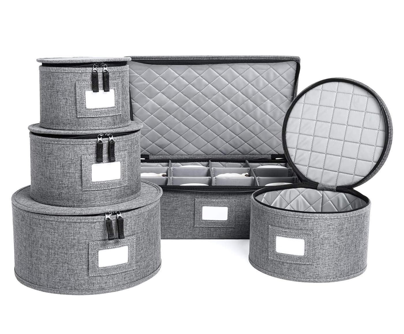 VEROSAL Gray 5 - Piece Fine China Storage Set: Hard Shell Containers ...
