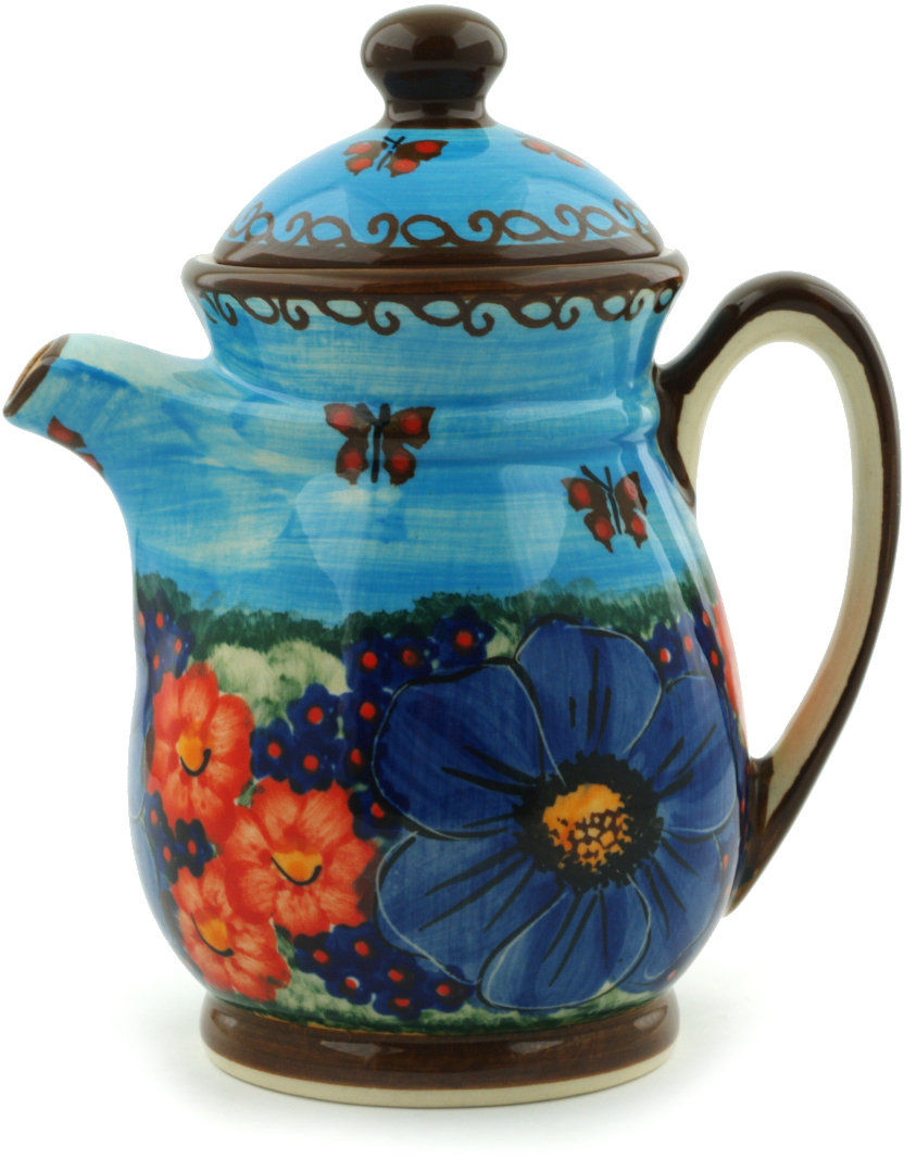 Polmedia Polish Pottery 16 oz. Pitcher with Lid | Wayfair