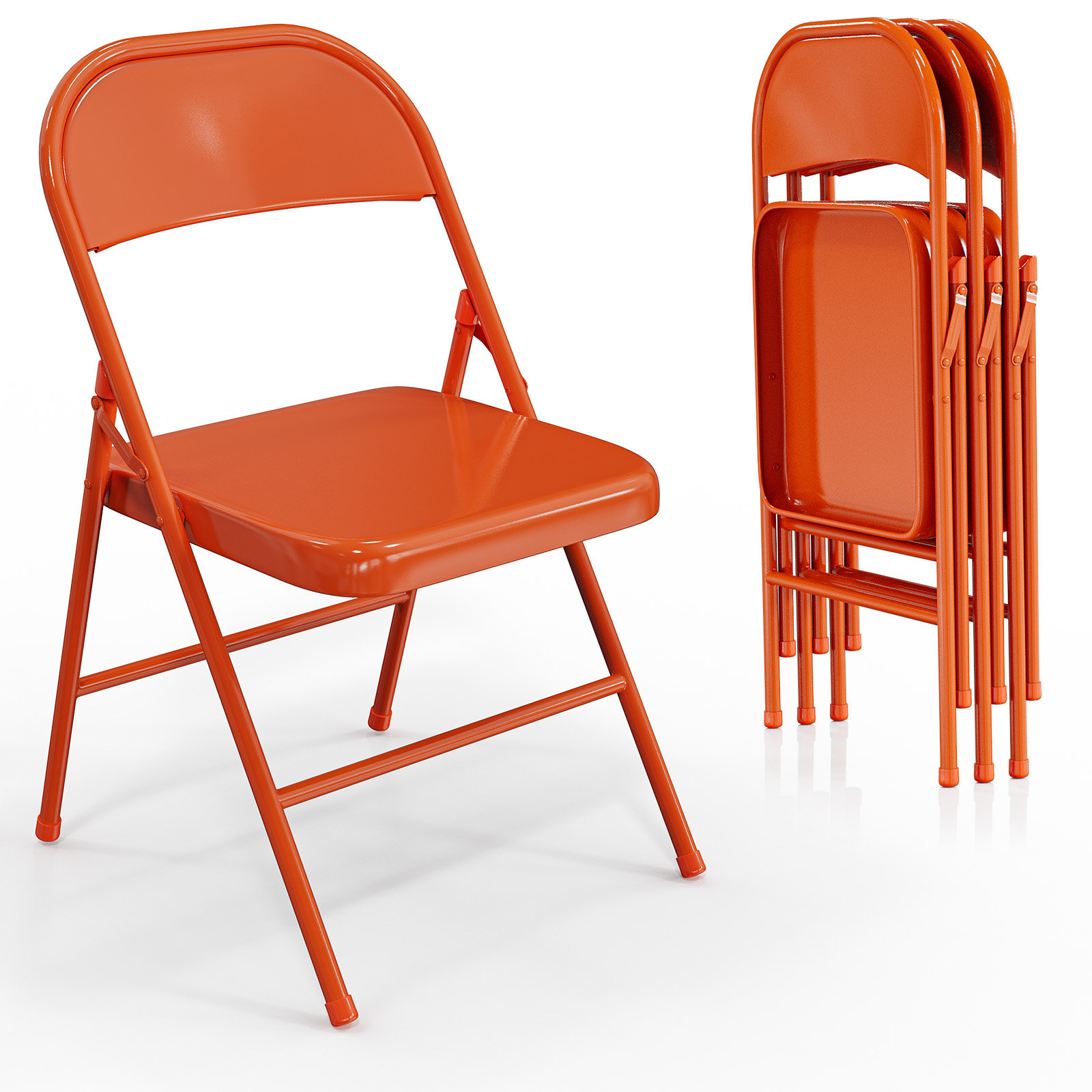 The Twillery Co.® Miramar Metal Stackable Folding Chair Folding Chair ...