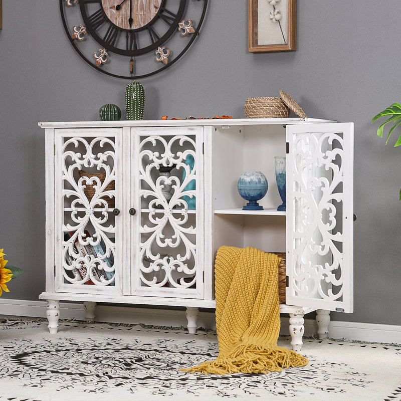 Laurel Foundry Modern Farmhouse® Macsen 3-Door Accent Cabinet & Reviews ...