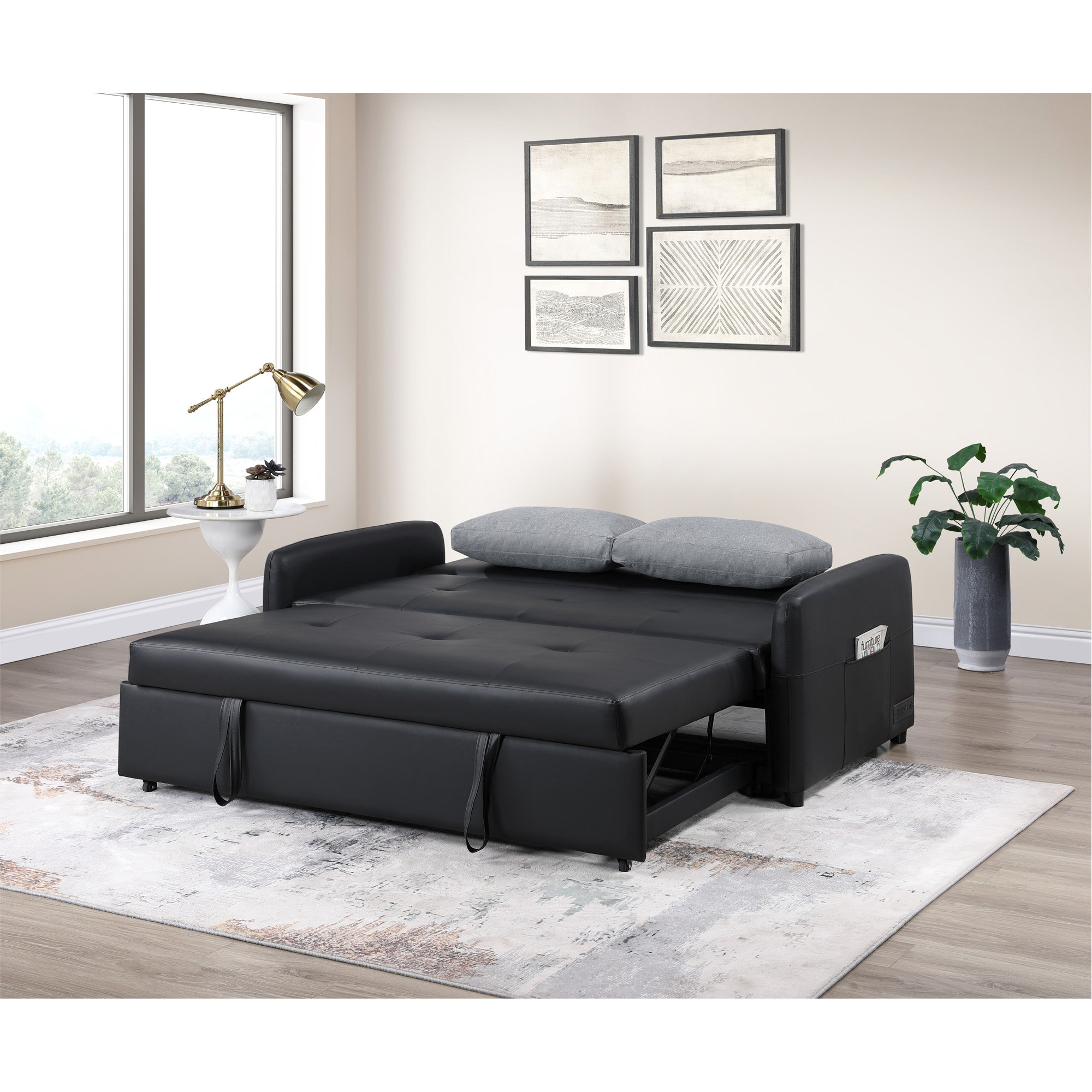 Latitude Run® Versatile Linen Convertible Sleeper Sofa With Advanced ...
